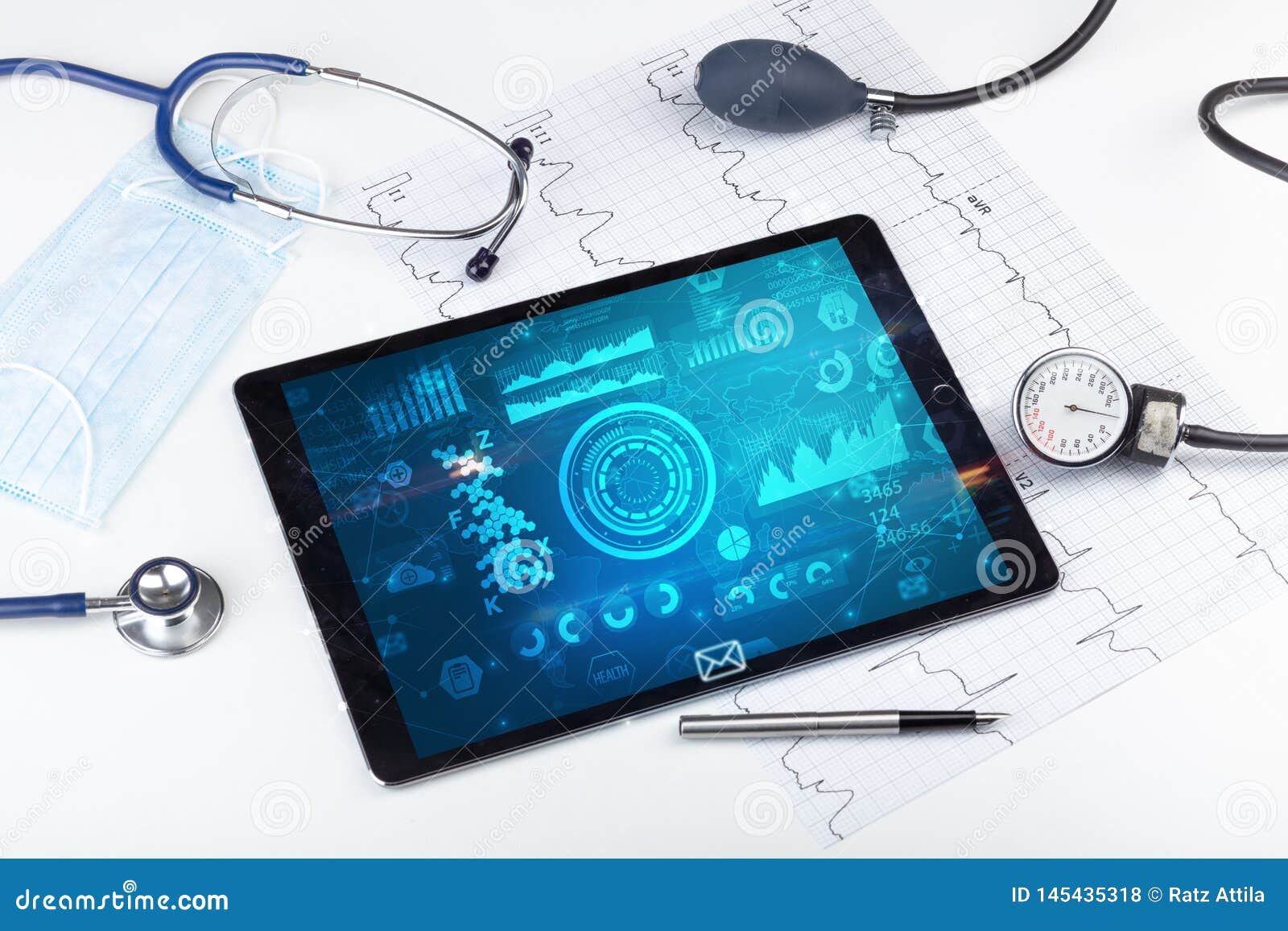 Modern Medical Technology System and Devices Stock Illustration ...