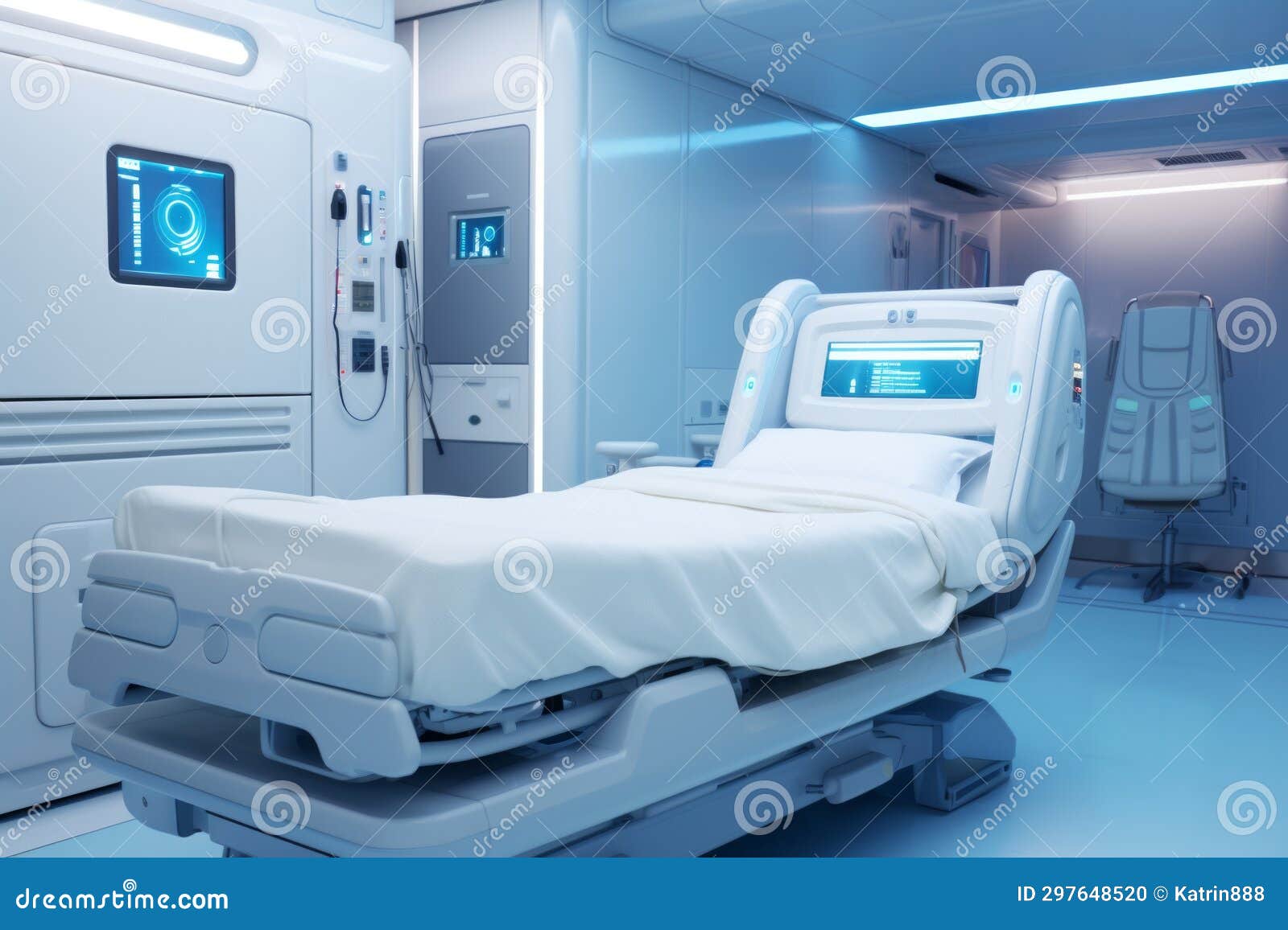 Modern Medical Ward and Bed Stock Illustration - Illustration of ...