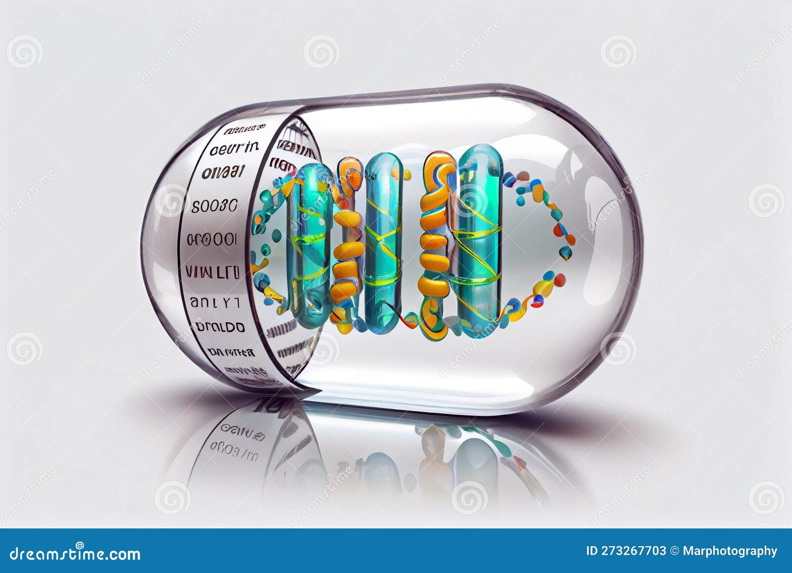 Modern Medicine with DNA Structure Inside Pill Concept Stock ...