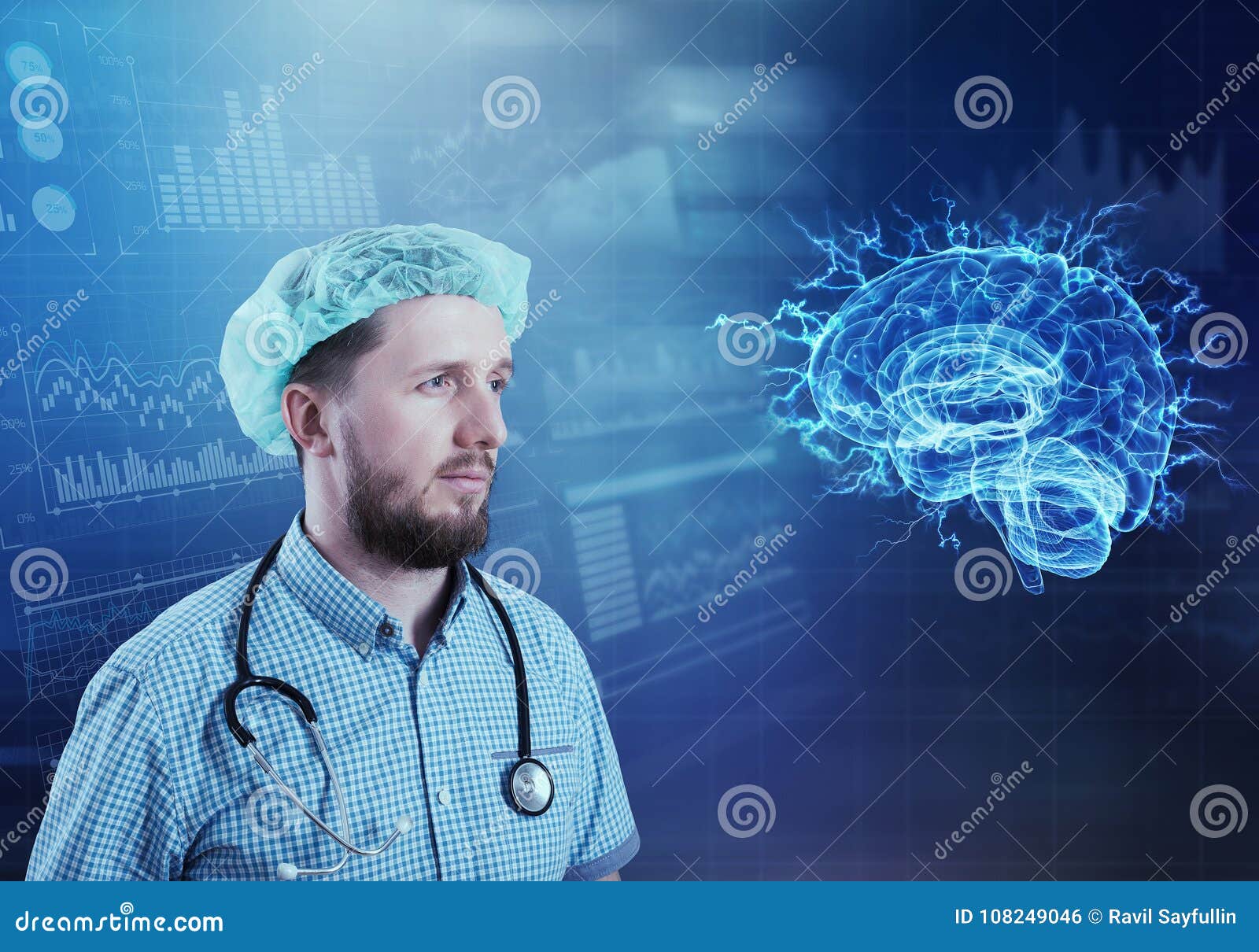 Modern Medicine Neurology Concept Stock Photo - Image of male ...