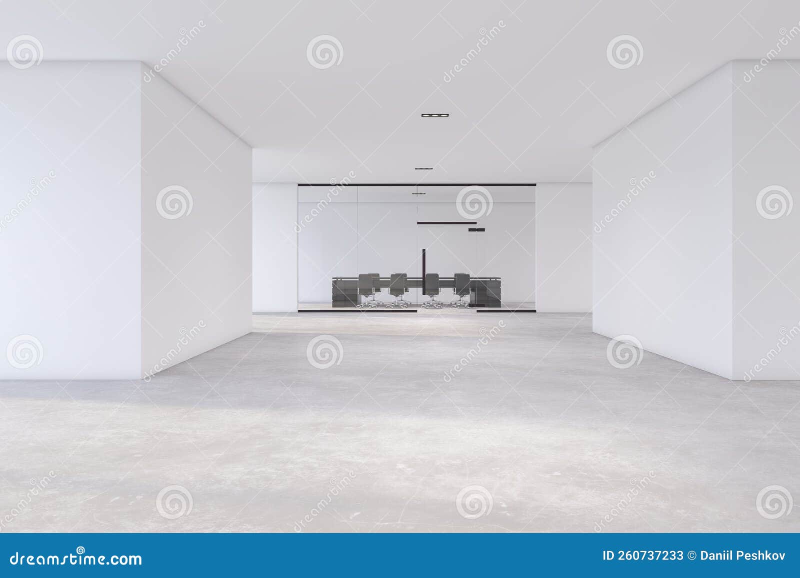 Modern Meeting Room Hallway Interior with Glass Wall. Stock ...