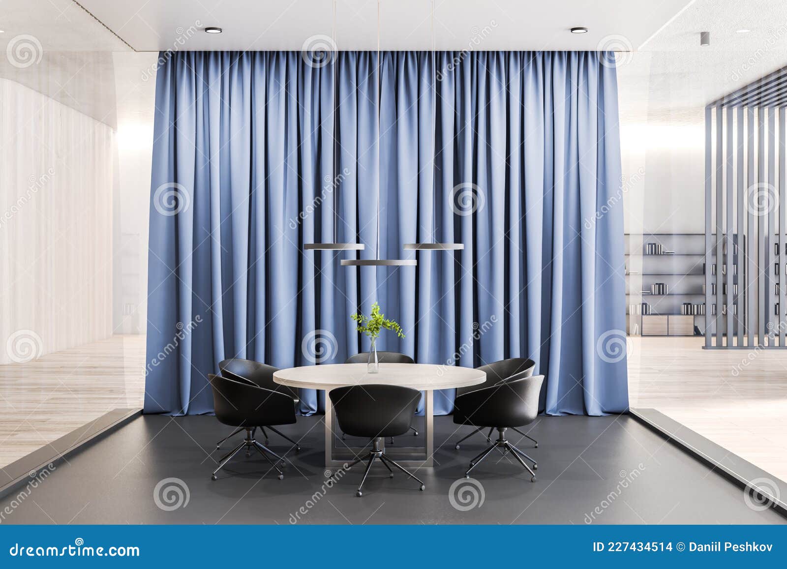 Modern Meeting Room Interior with Curtains. Corporate Concept Stock ...