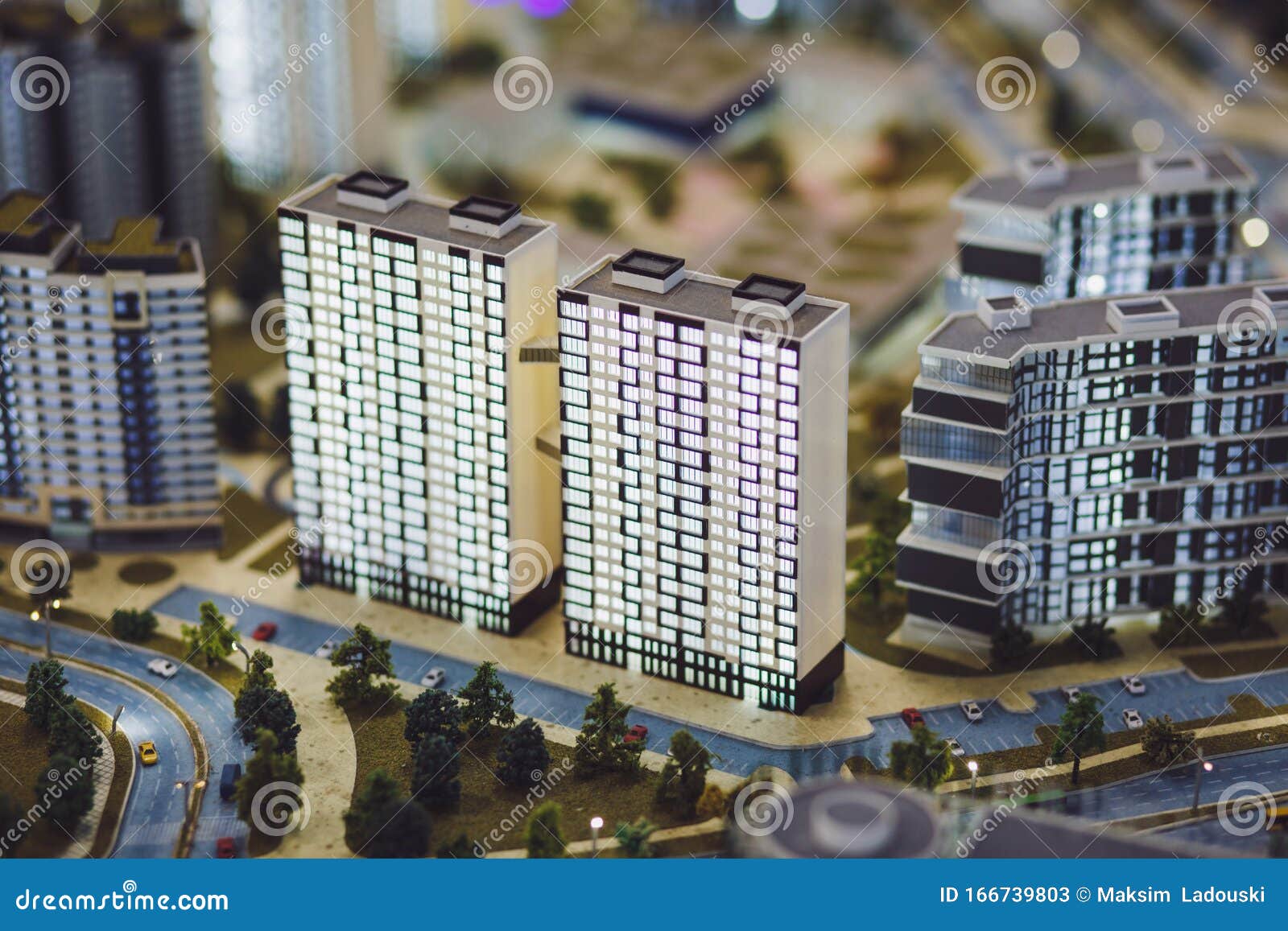 Modern megalopolis editorial stock photo. Image of miniature - 166739803