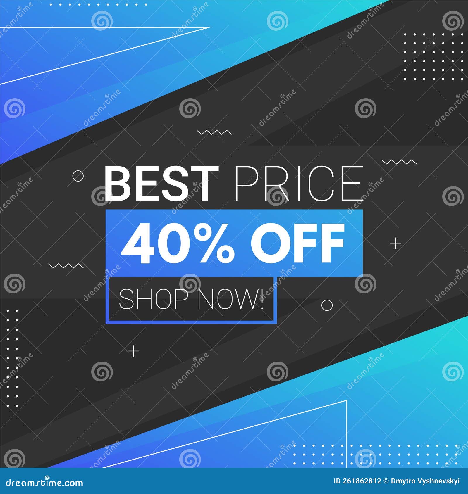 Modern Memphis Design Square Banner 40 Percent Off Discount Stock ...