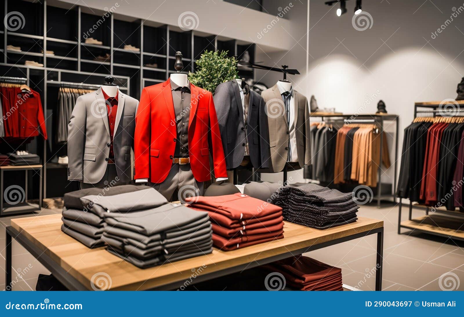 Modern Men S Clothing Collection Inside Retail Store. AI Stock Image ...