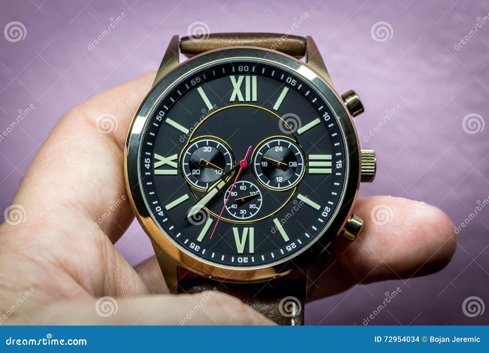Modern Men S Watch, Brown-gold Color Stock Photo - Image of modern ...