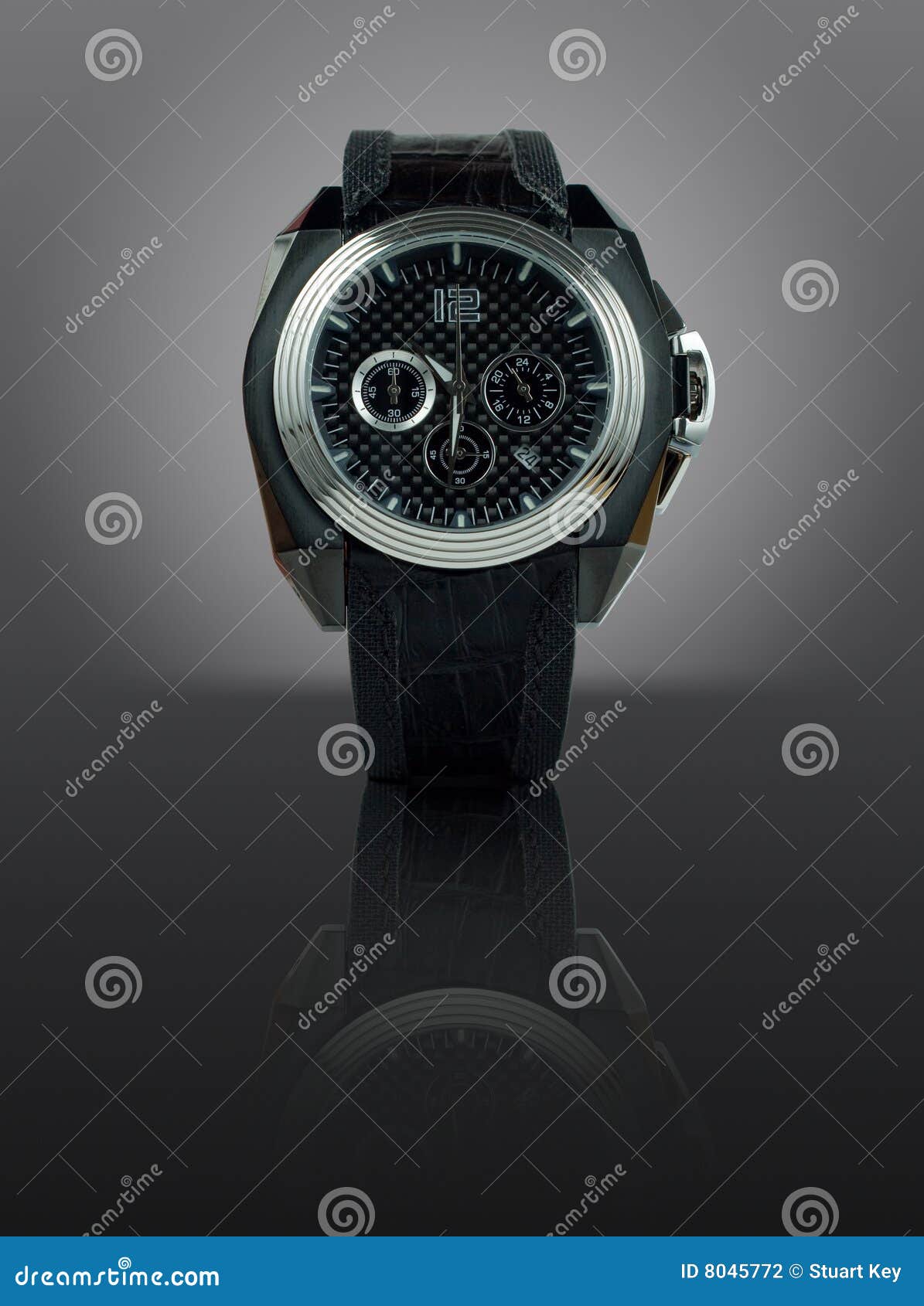 Modern mens watch stock photo. Image of mens, black, path - 8045772