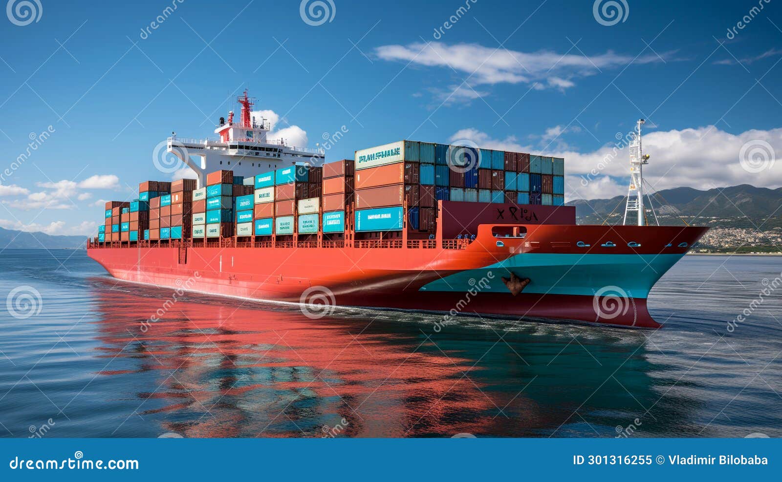 Modern Merchant Ocean Vessel Stock Illustration - Illustration of ...