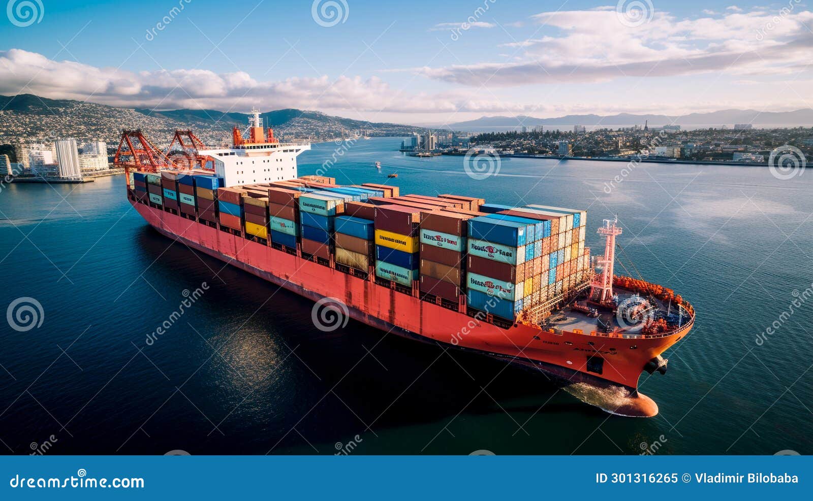 Modern Merchant Ocean Vessel Stock Illustration - Illustration of ...