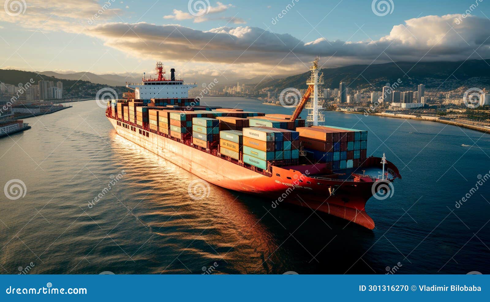 Modern Merchant Ocean Vessel Stock Illustration - Illustration of ...