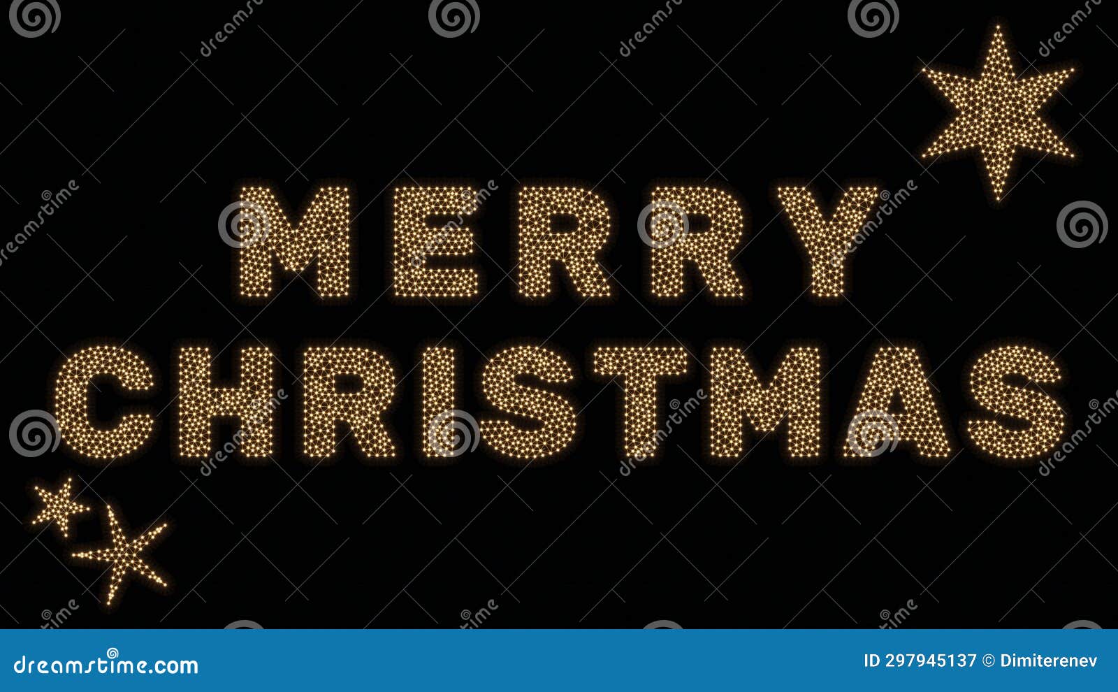 Modern Merry Christmas Sign Formed from Interconnected Light Nodes ...