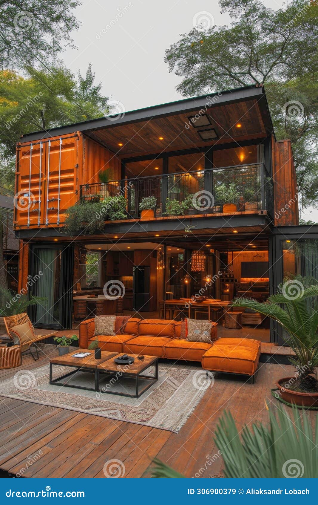 A Modern Metal Building Made of Shipping Containers Stock Image - Image ...