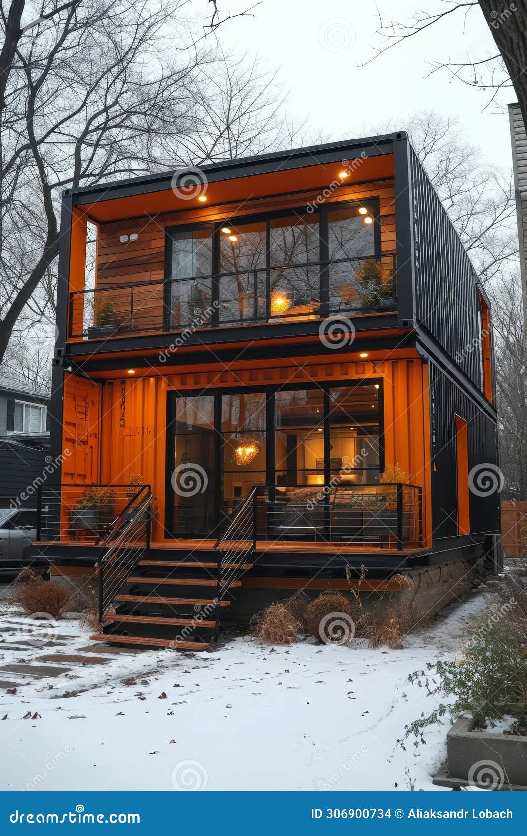 A Modern Metal Building Made of Shipping Containers Stock Photo - Image ...