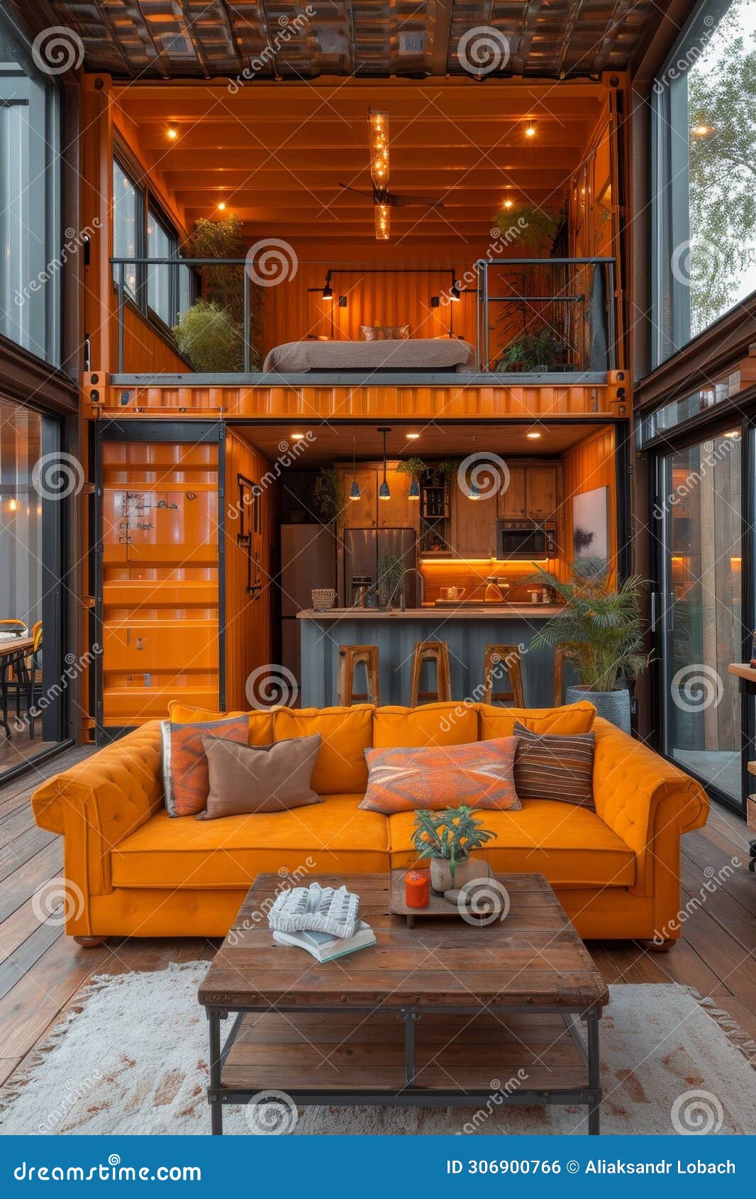 A Modern Metal Building Made of Shipping Containers Stock Photo - Image ...