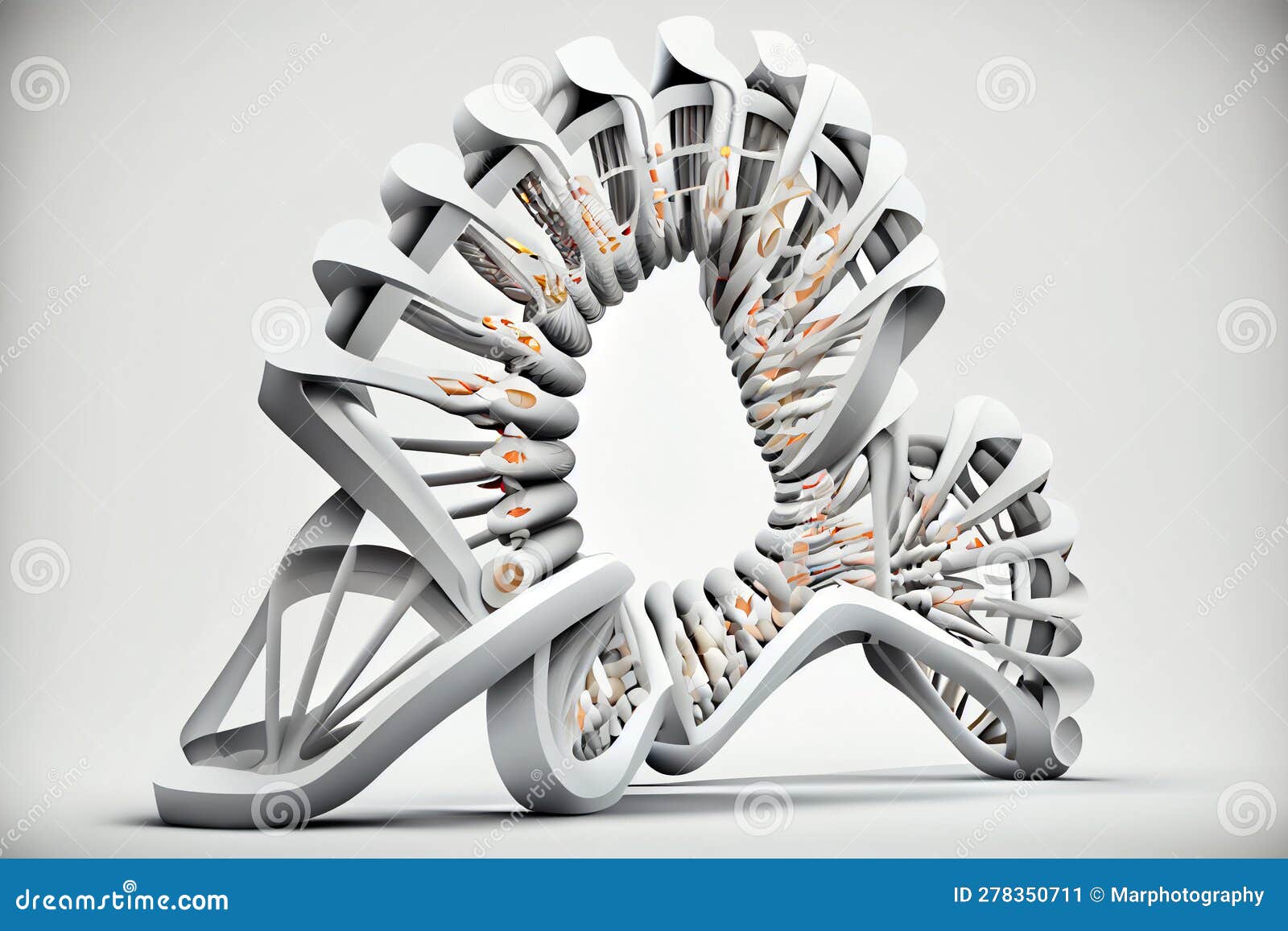 Modern Metal DNA Structure in Microscope Detail Stock Illustration ...