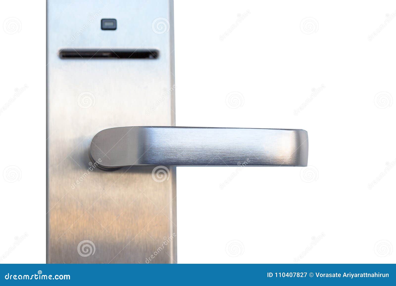 Modern Metal Door Handle with Security System Lock Stock Image - Image ...