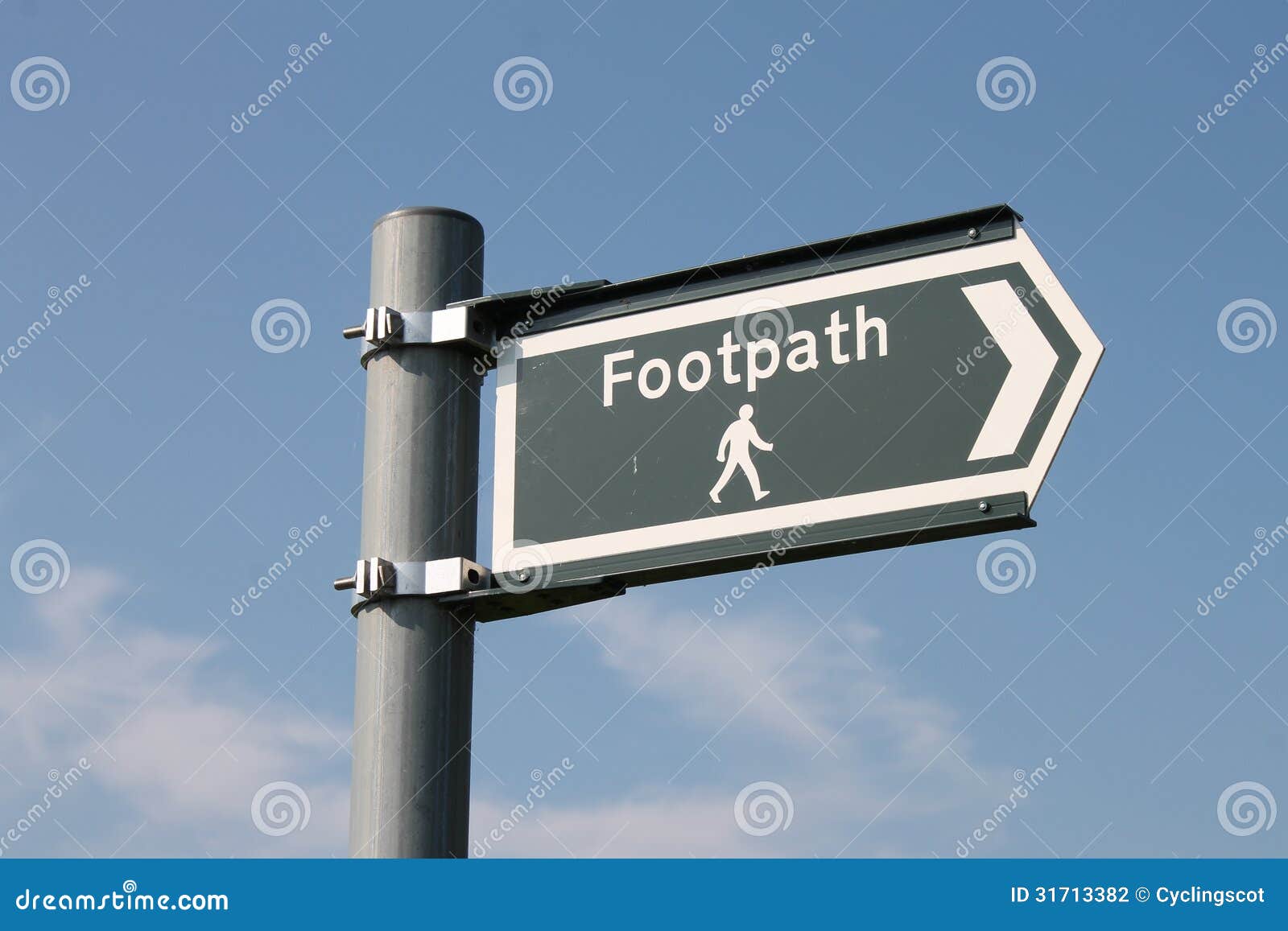 Modern Metal Footpath Sign, England Stock Photo - Image of walk, hiker ...