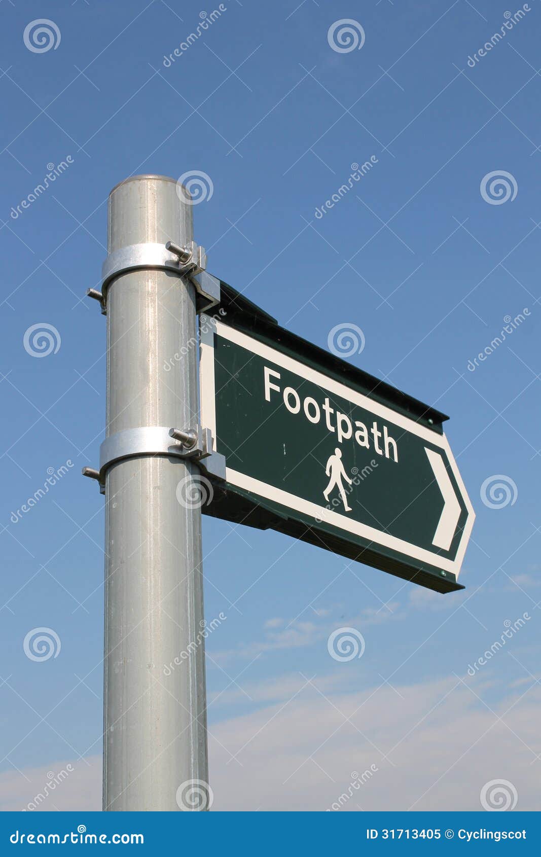 Modern Metal Footpath Sign, England Stock Image - Image of post, sign ...