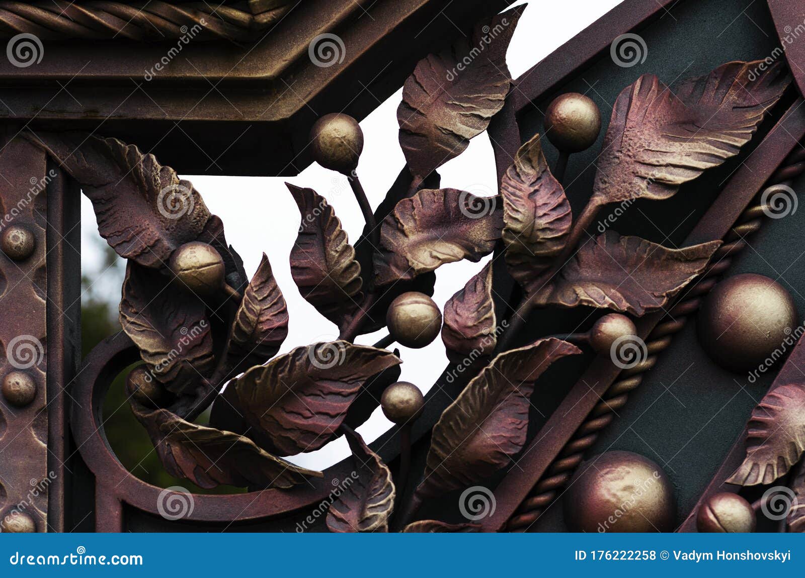 Modern Metal Forged Gate Elements, Metal Leaves Stock Photo - Image of ...