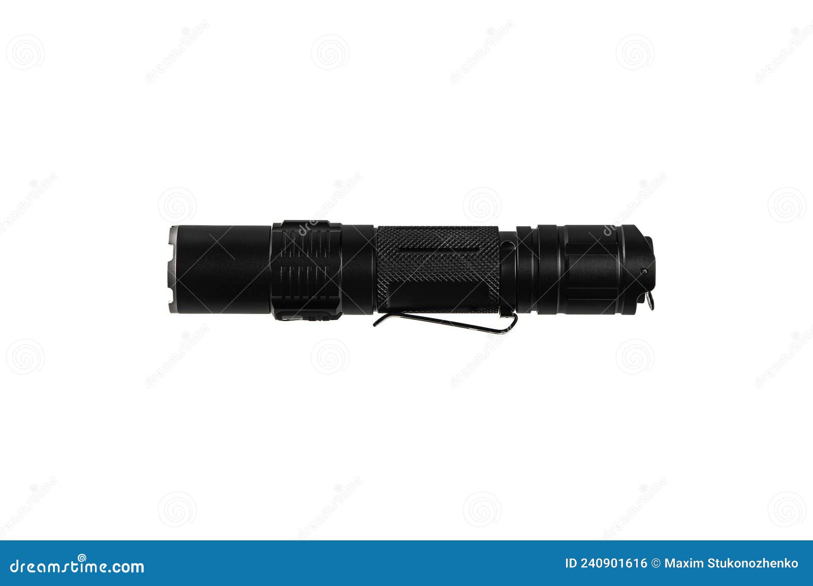 Modern Metal LED Flashlight. Portable Lighting Device Stock Photo ...