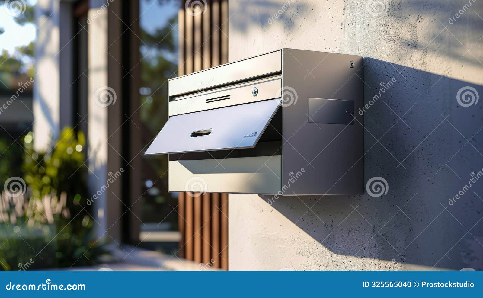 Modern Mailbox on Exterior Wall Stock Photo - Image of wall ...