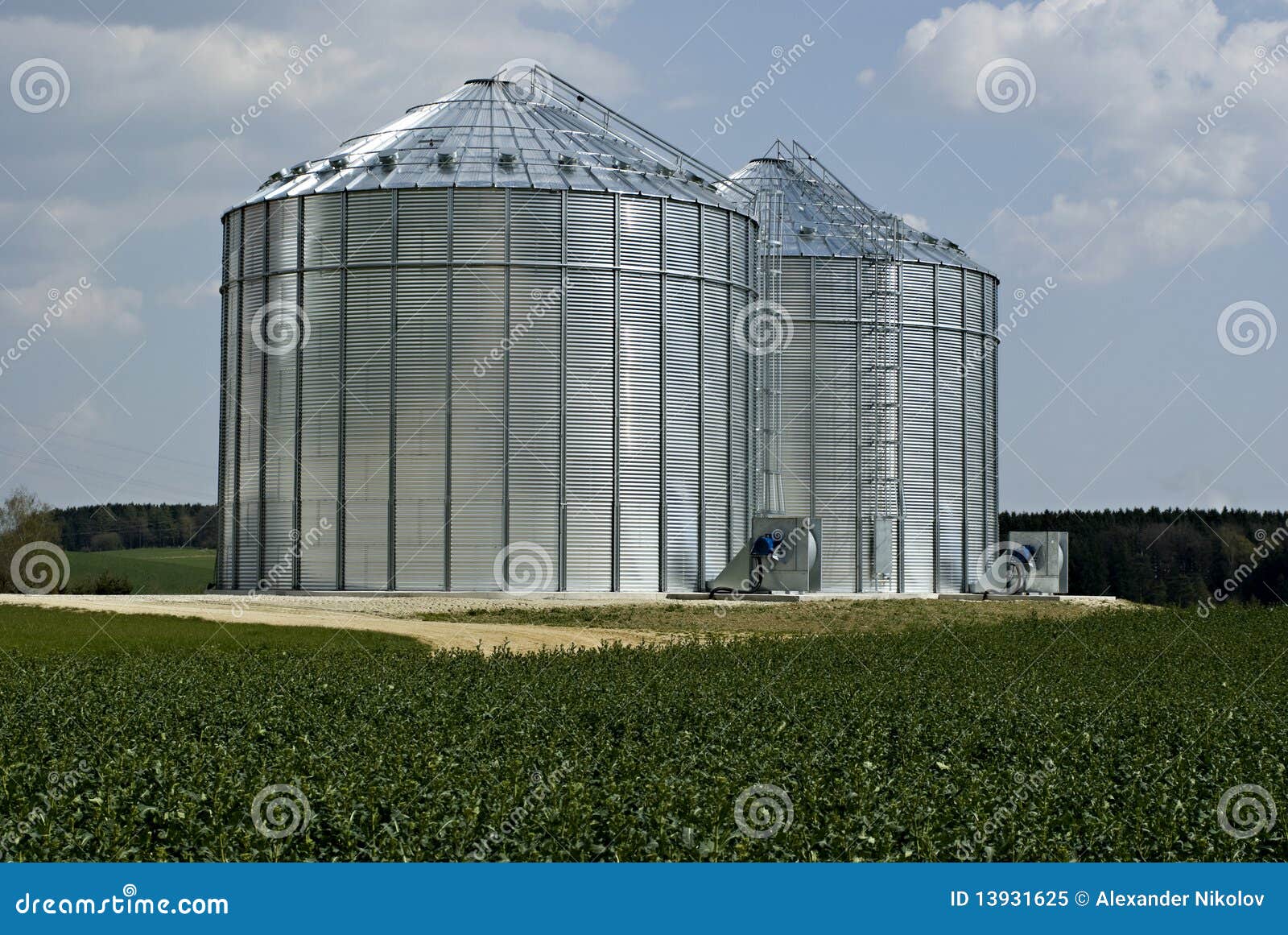 Modern metal silos stock image. Image of pair, equipment - 13931625