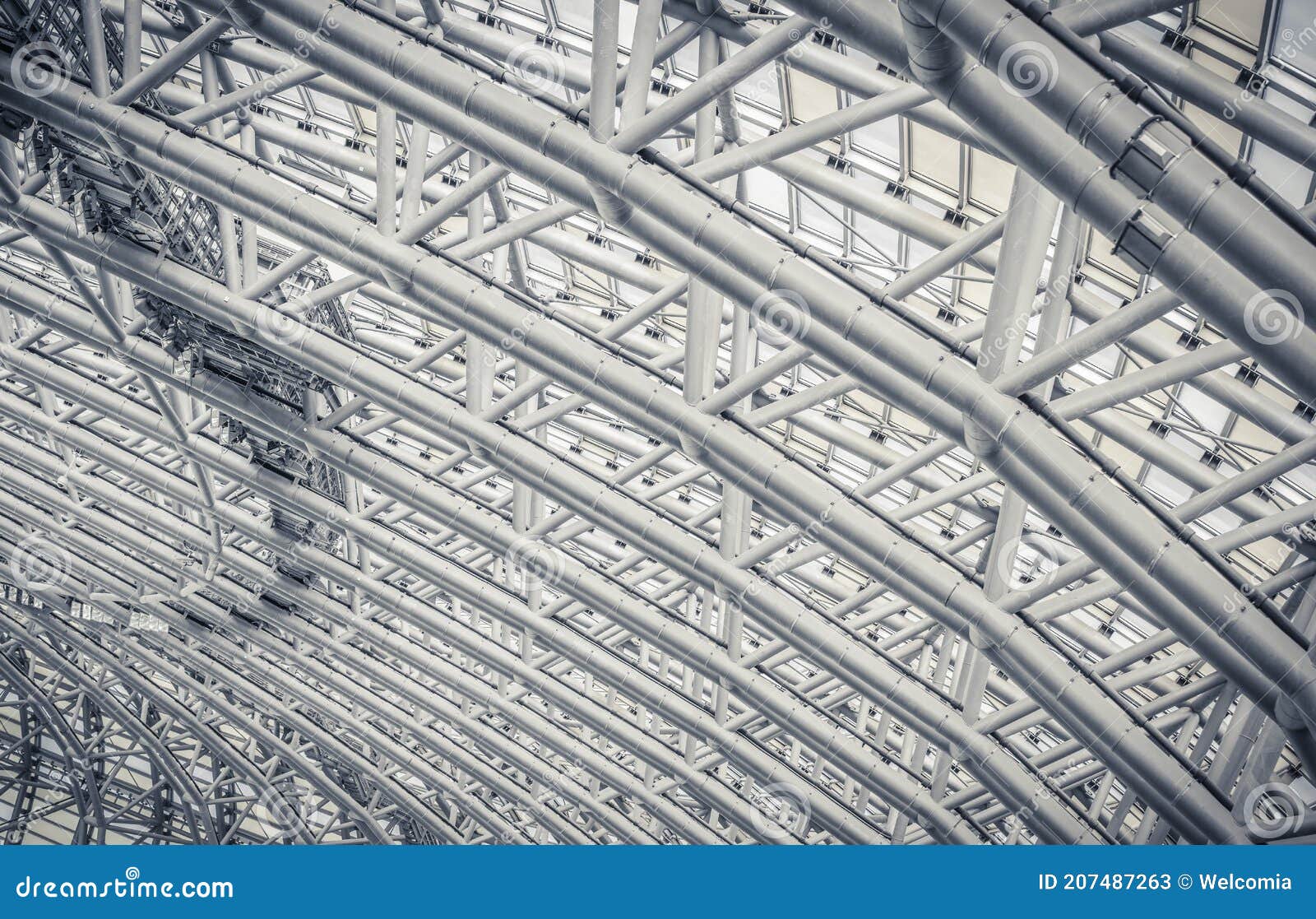 Modern Metal Stadium Roof Structure Stock Image - Image of stadium ...