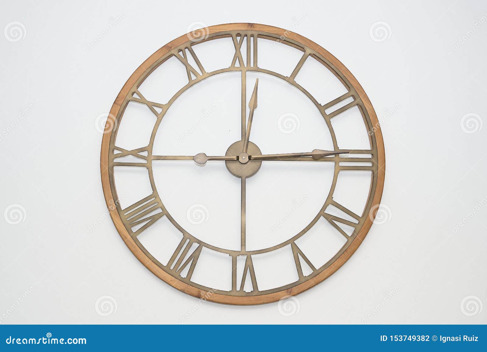 Modern Metal and Wood Wall Watch. Stock Photo - Image of decoration ...