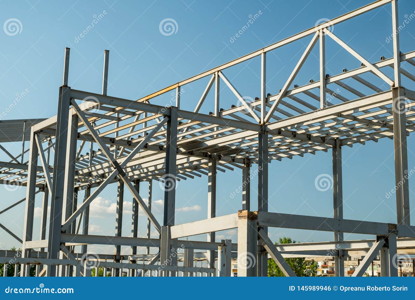 Modern Metallic Building Construction Stock Photo - Image of business ...