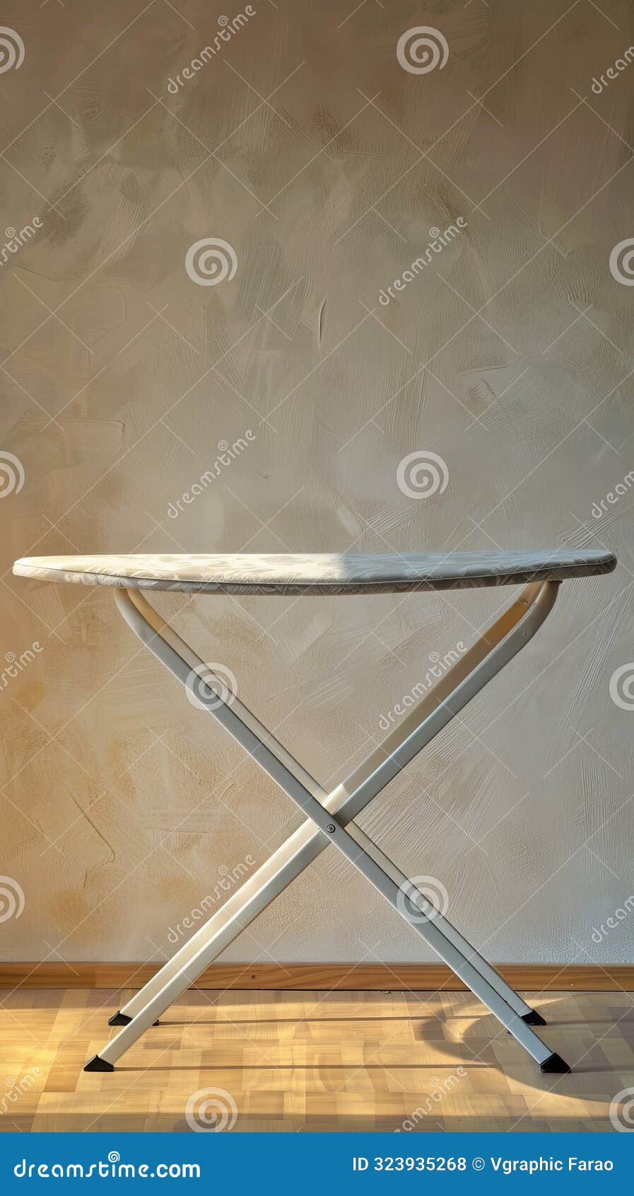 Modern Metallic Ironing Board in Front of Textured Wall, Minimalistic ...