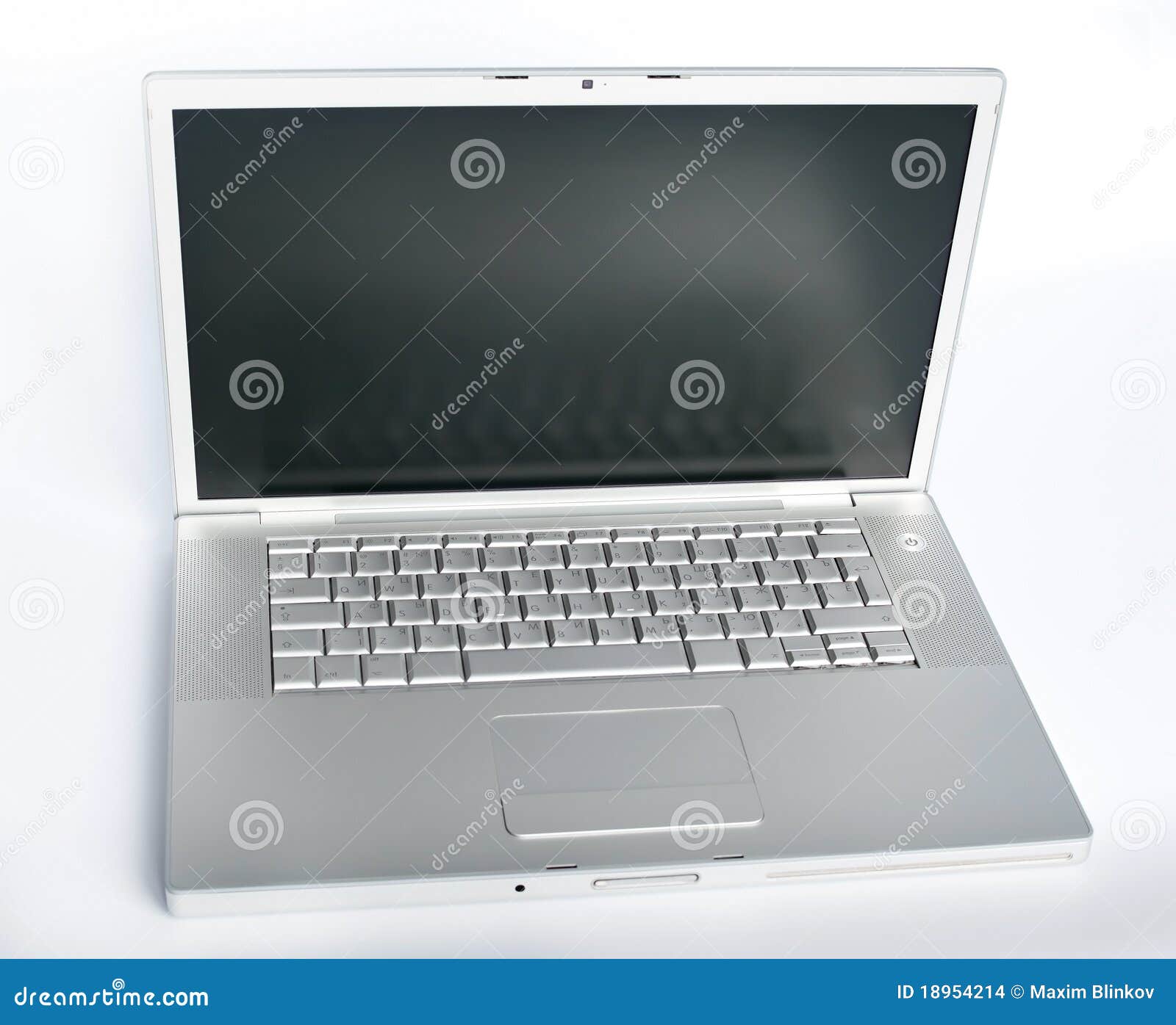 Modern metallic laptop stock photo. Image of ontemporary - 18954214