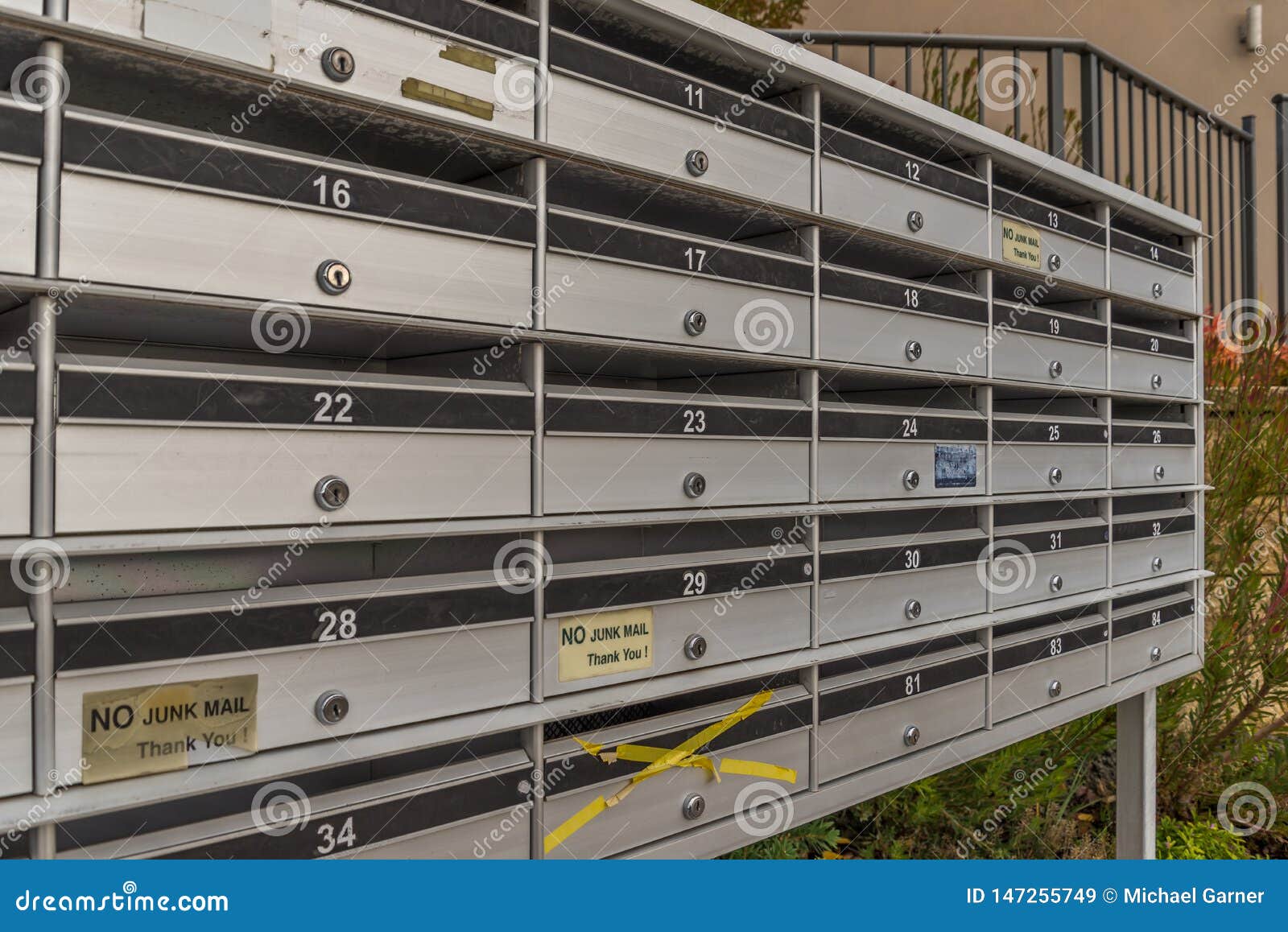 Modern Metallic Mail Box in Share Common Area Space of Condominium ...