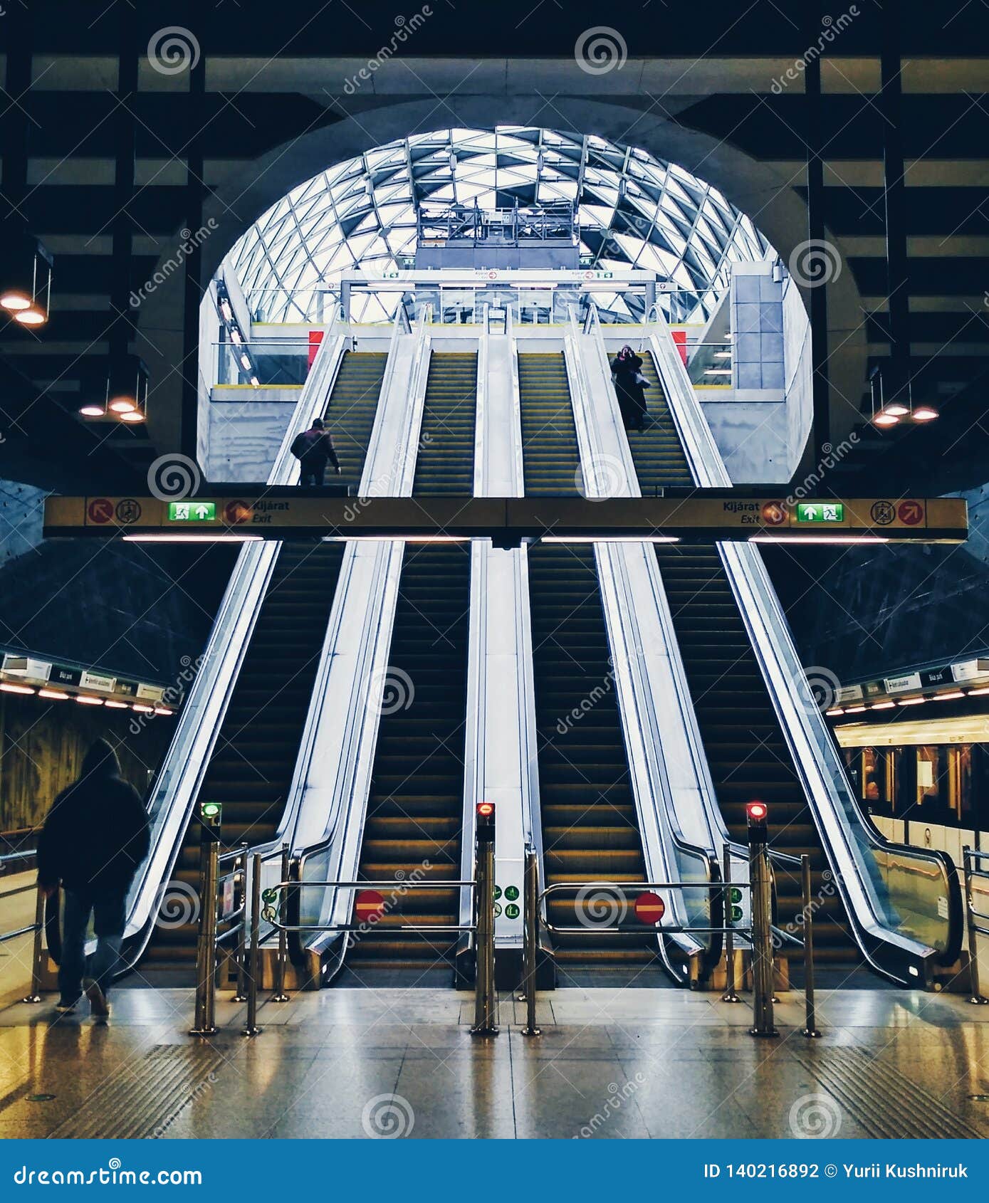 Modern metro in Budapest editorial photography. Image of light - 140216892