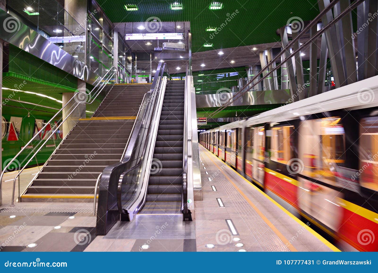 Modern metro station stock image. Image of platform - 107777431