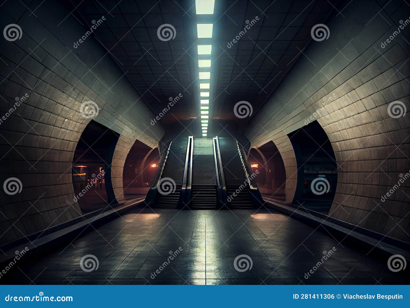 Modern Metro Station in Europe. Stock Illustration - Illustration of ...