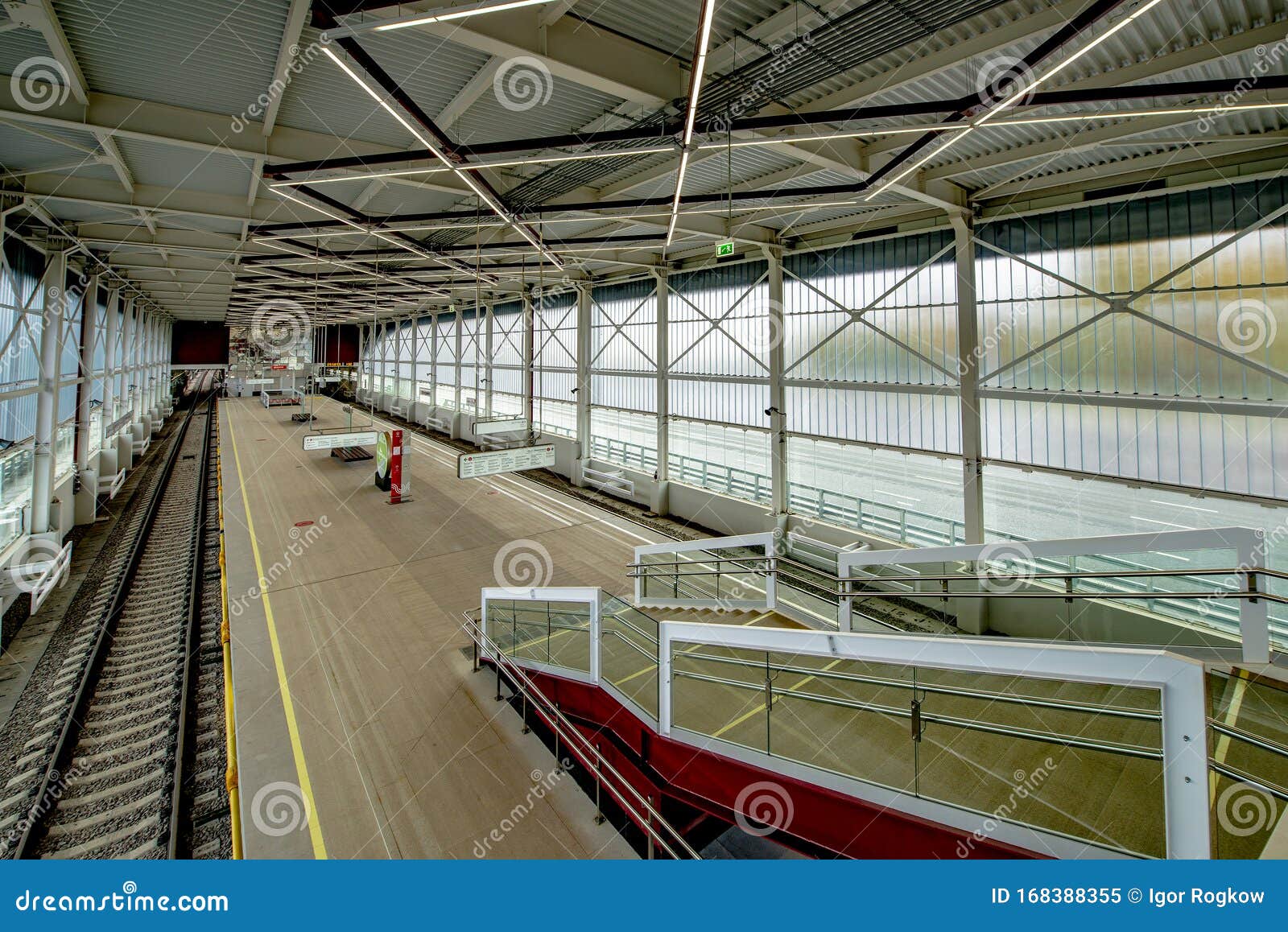Modern Metro Station in Moscow and the Train Stands at the Platform ...