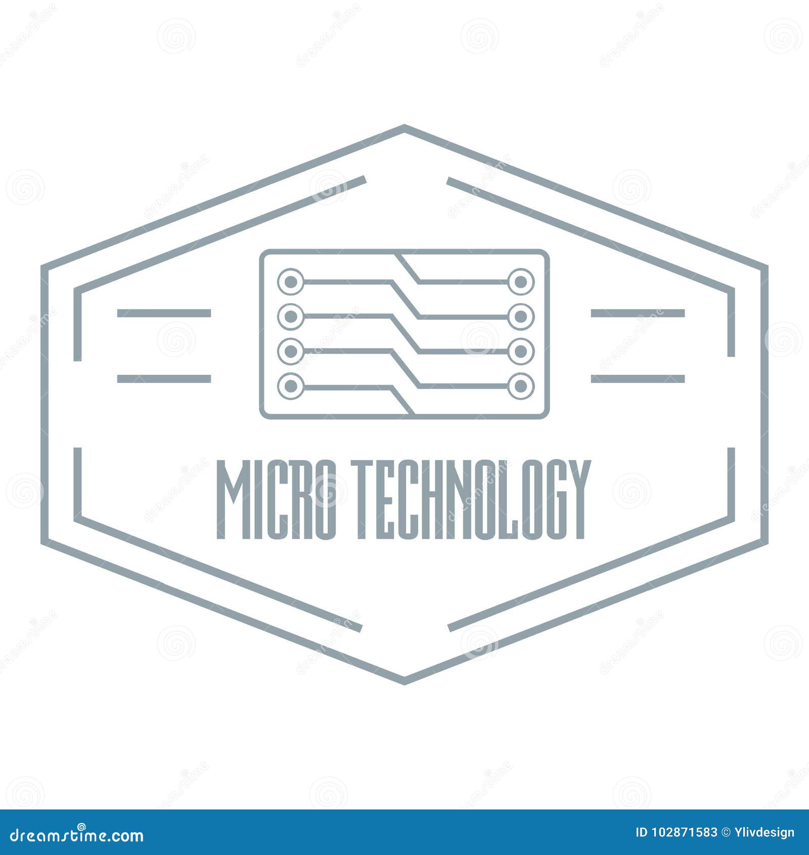 Modern Micro Technology Logo, Simple Gray Style Stock Vector ...