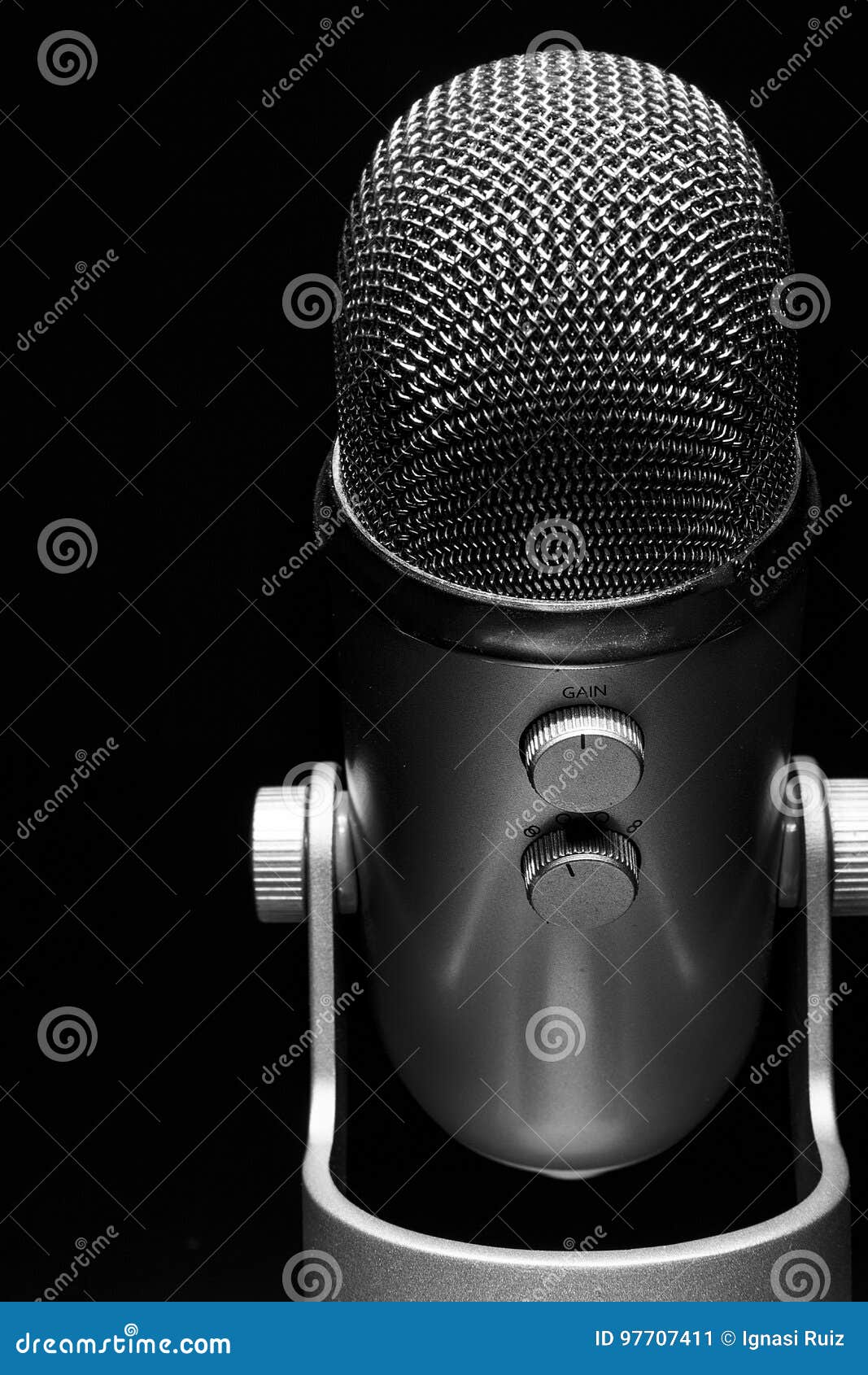 Modern microphone close up stock image. Image of close - 97707411