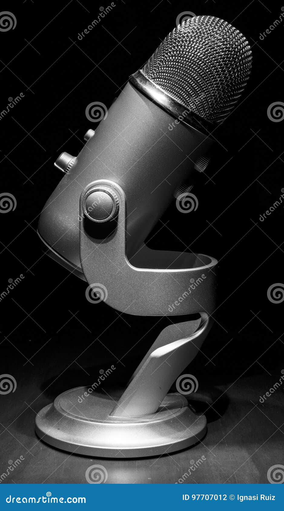 Modern microphone close up stock photo. Image of announcement - 97707012