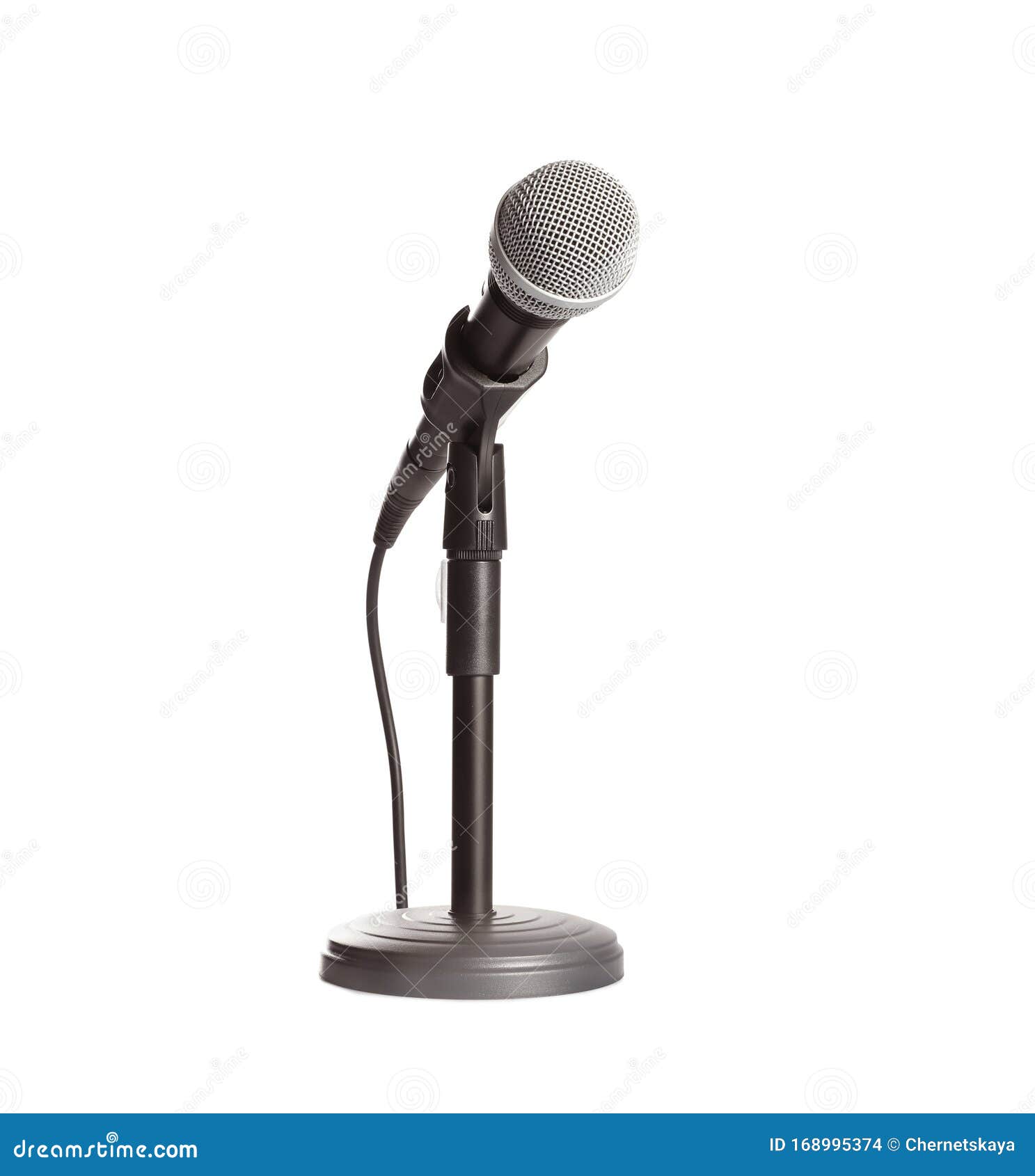 Modern Microphone Isolated on White. Journalist`s Equipment Stock Photo ...