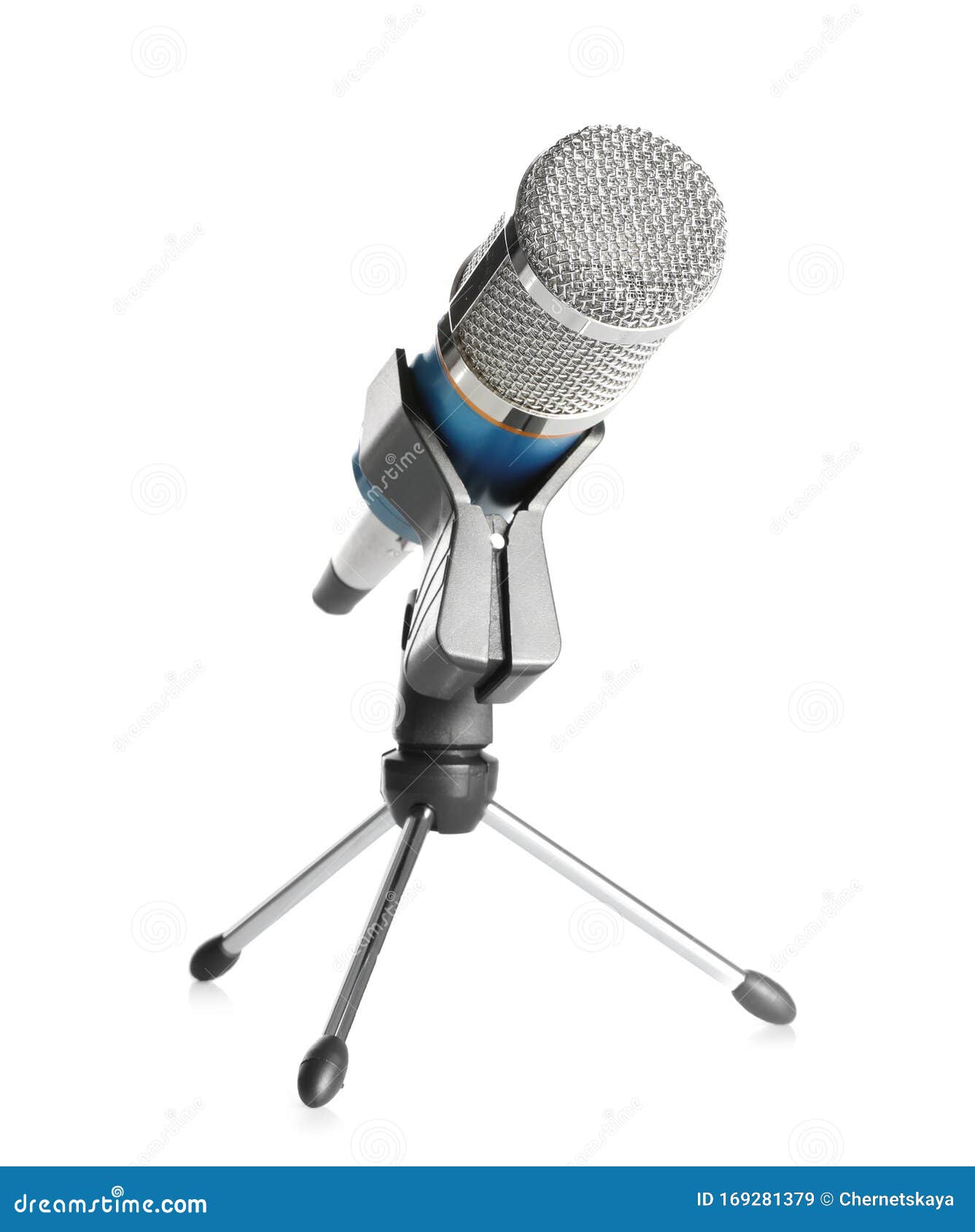 Modern Microphone Isolated on White Stock Image - Image of contest ...