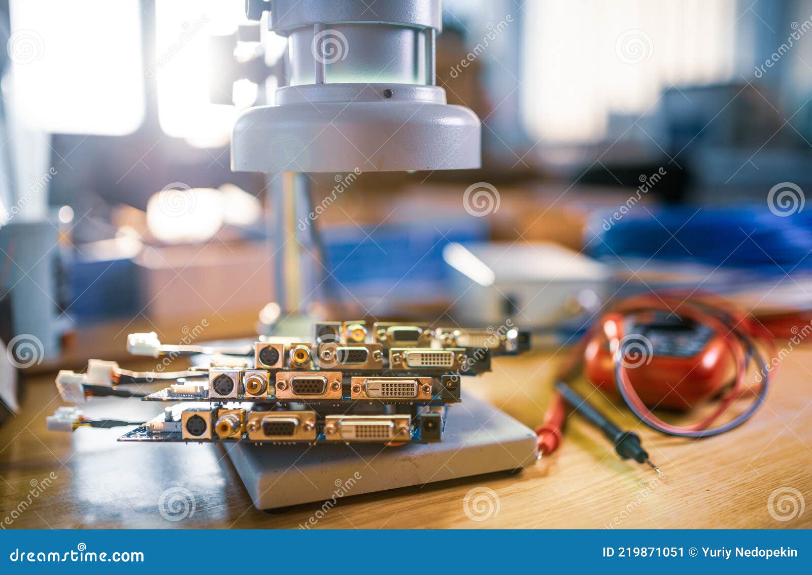 Modern Microscope, Electronic Components in a Scientific Laboratory ...