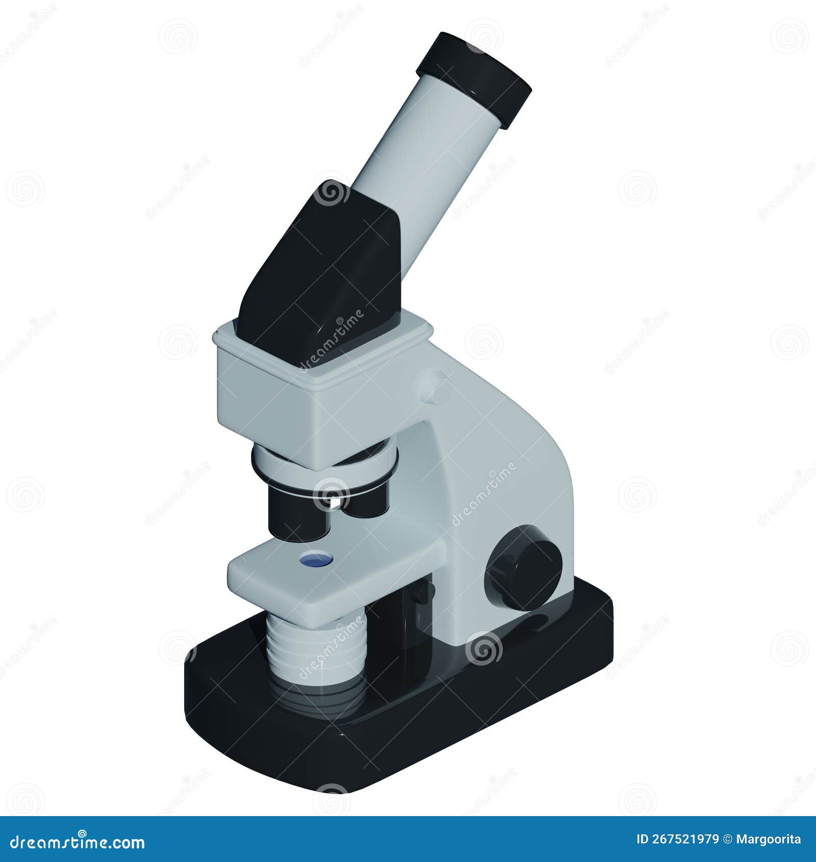 Modern Microscope Isolated on White Background. 3d Rendering Stock ...