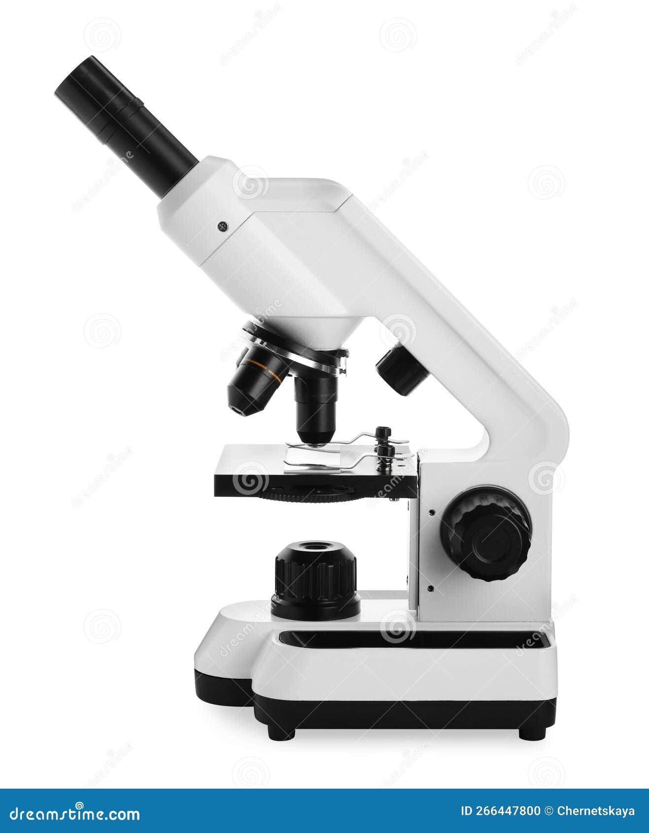 Modern Microscope Isolated on White. Medical Equipment Stock Photo ...