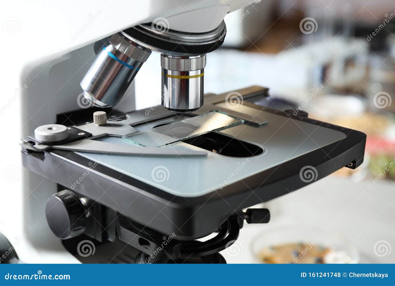 Modern Microscope in Laboratory. Phytopathological Analysis Stock Photo ...