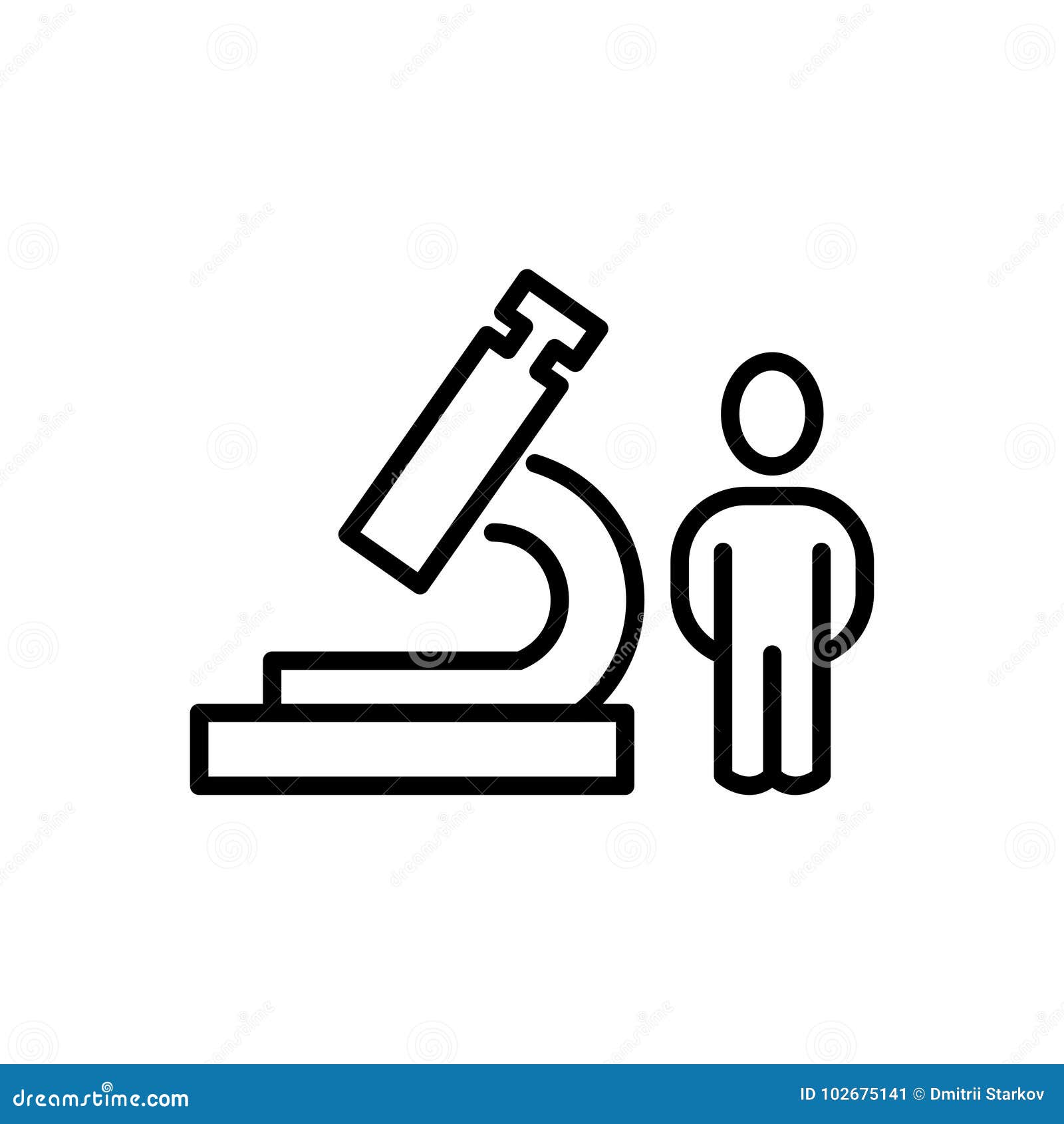 Modern Microscope Line Icon. Stock Vector - Illustration of biology ...