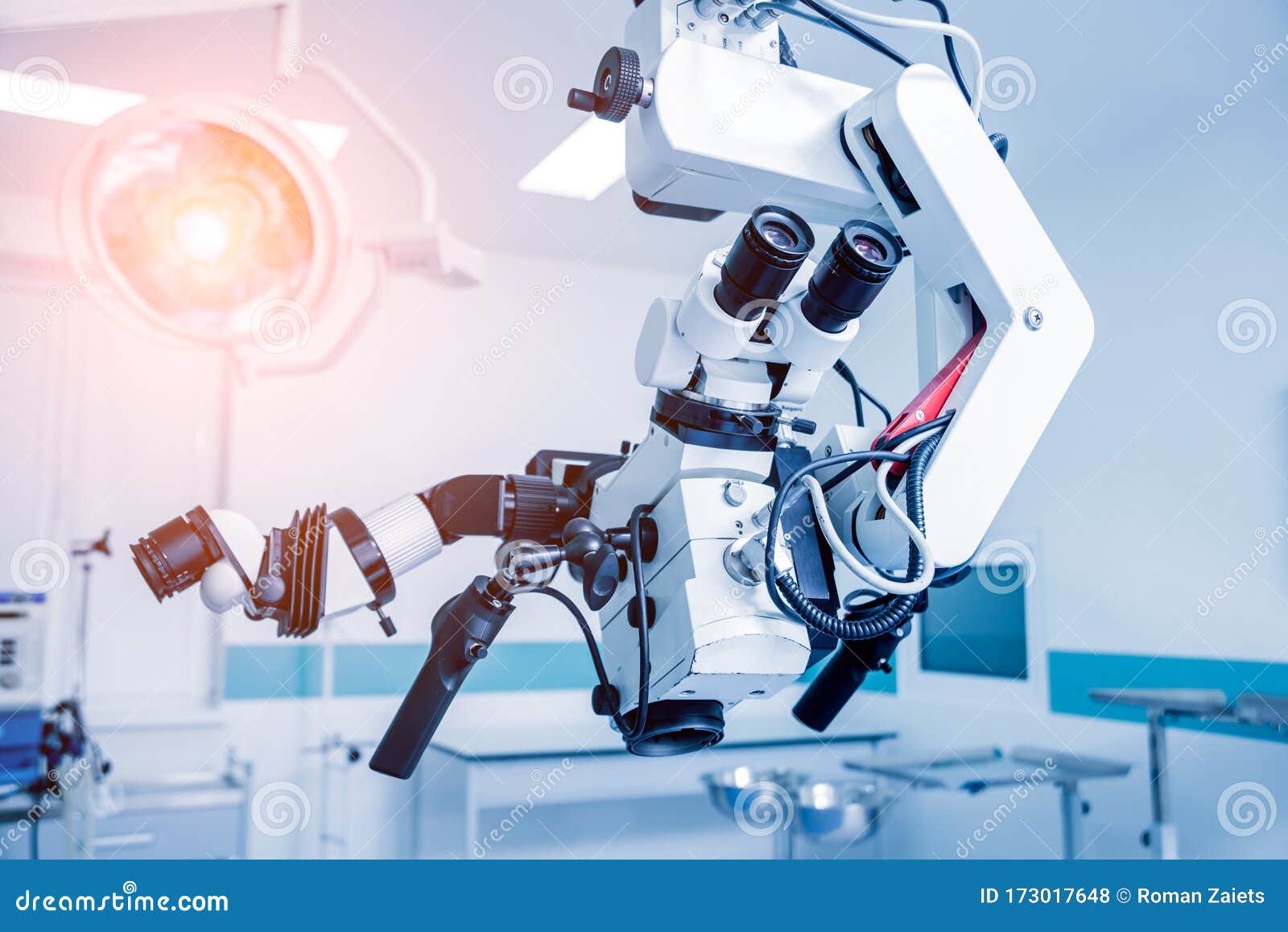 Modern Microscope for Operations in Surgery Room at the Hospital. Stock ...