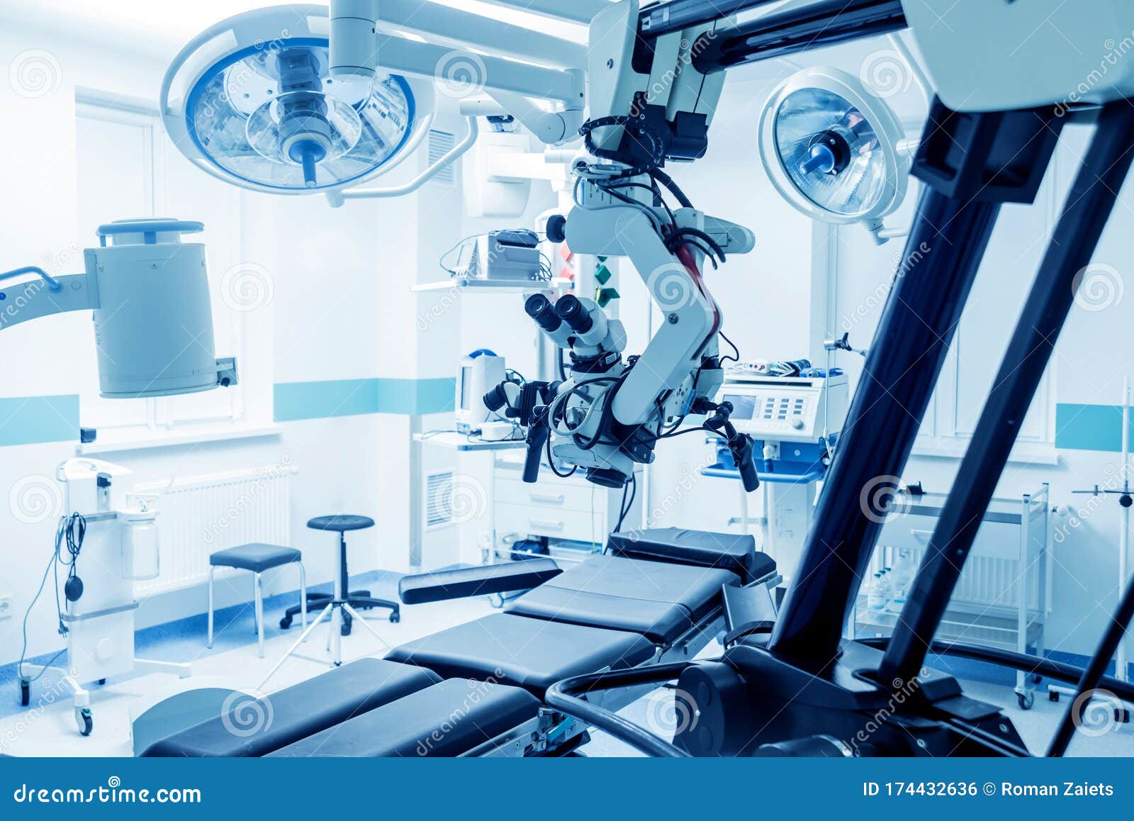Modern Microscope for Operations in Surgery Room at the Hospital. Stock ...