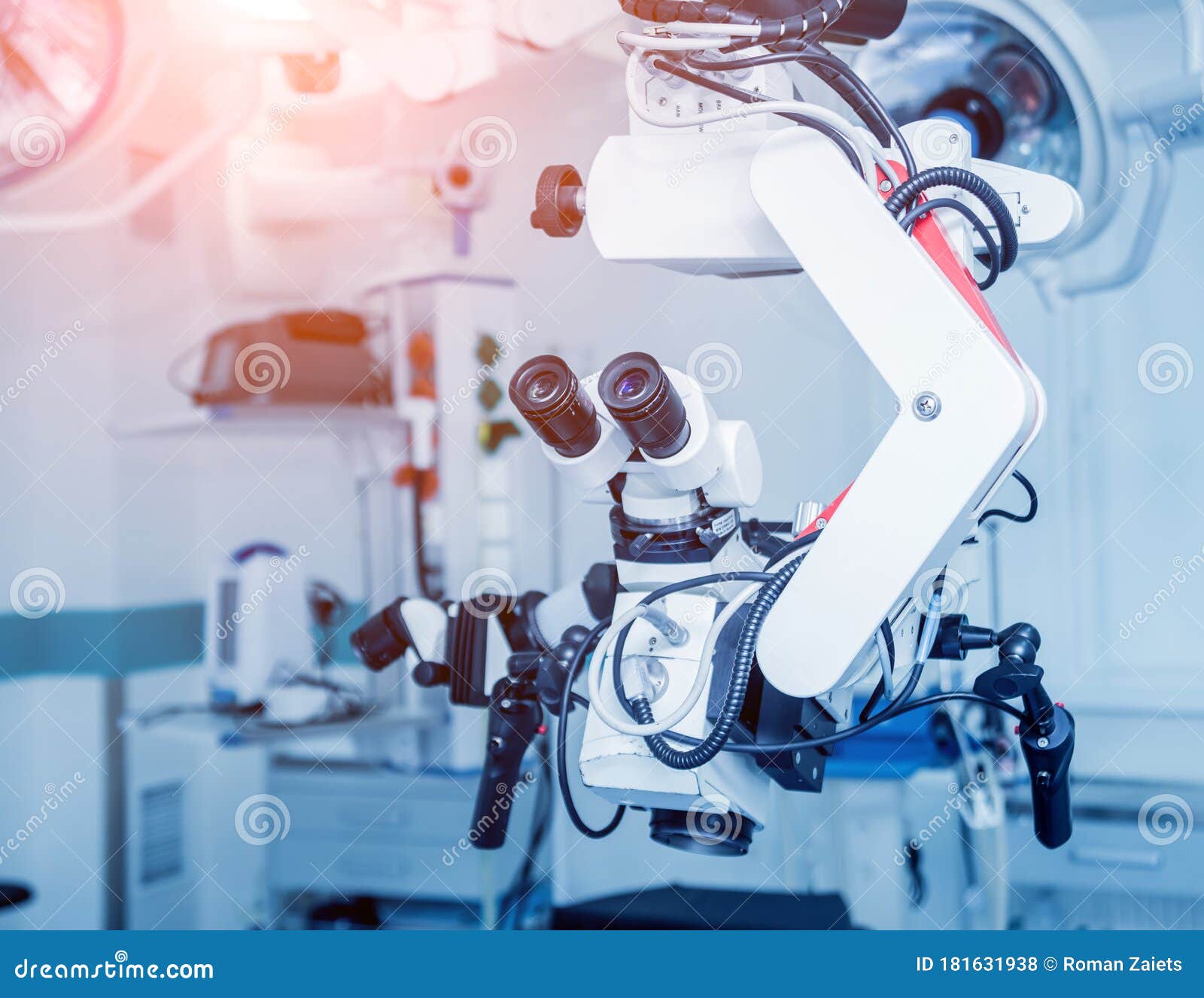 Modern Microscope for Operations in Surgery Room at the Hospital. Stock ...