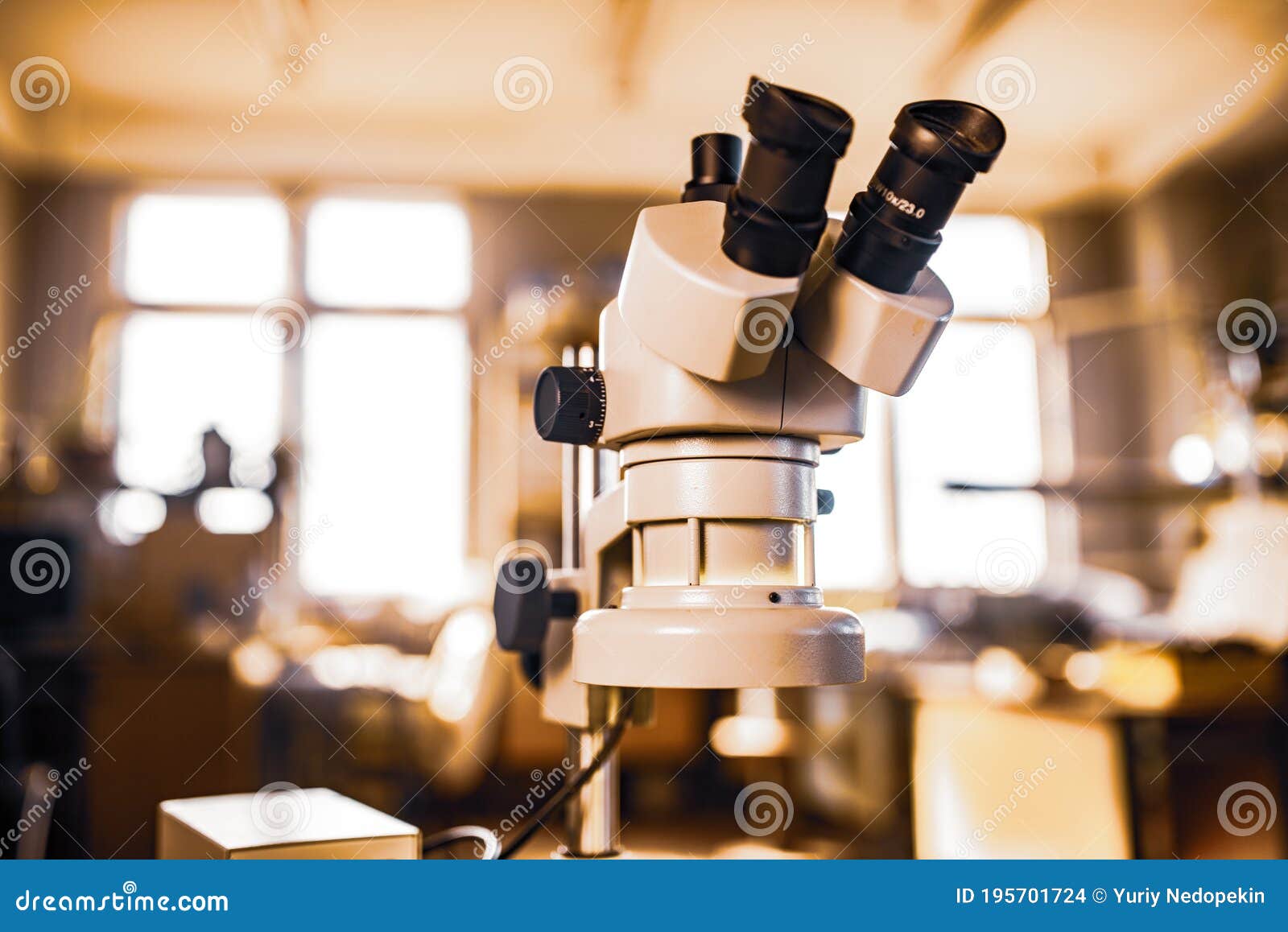 Modern Microscope in Workshop Laboratory Stock Photo - Image of ...